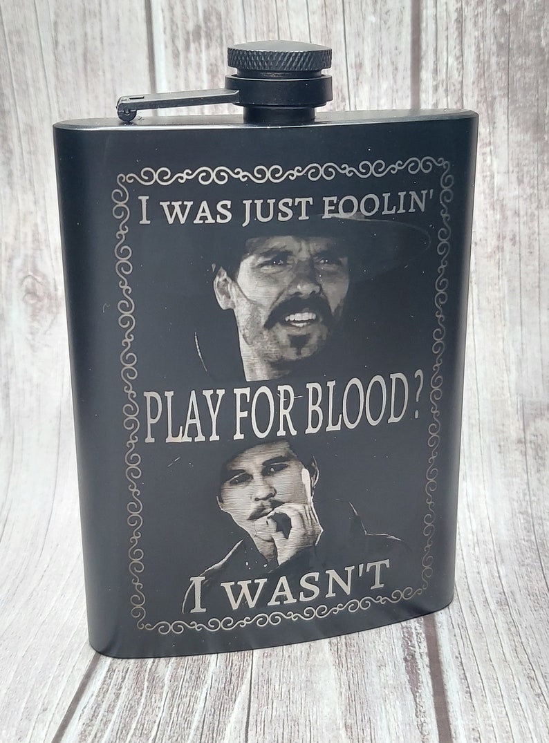 Tombstone Johnny Ringo and Doc Holliday Black Stainless Hip Flask 8 Oz ...