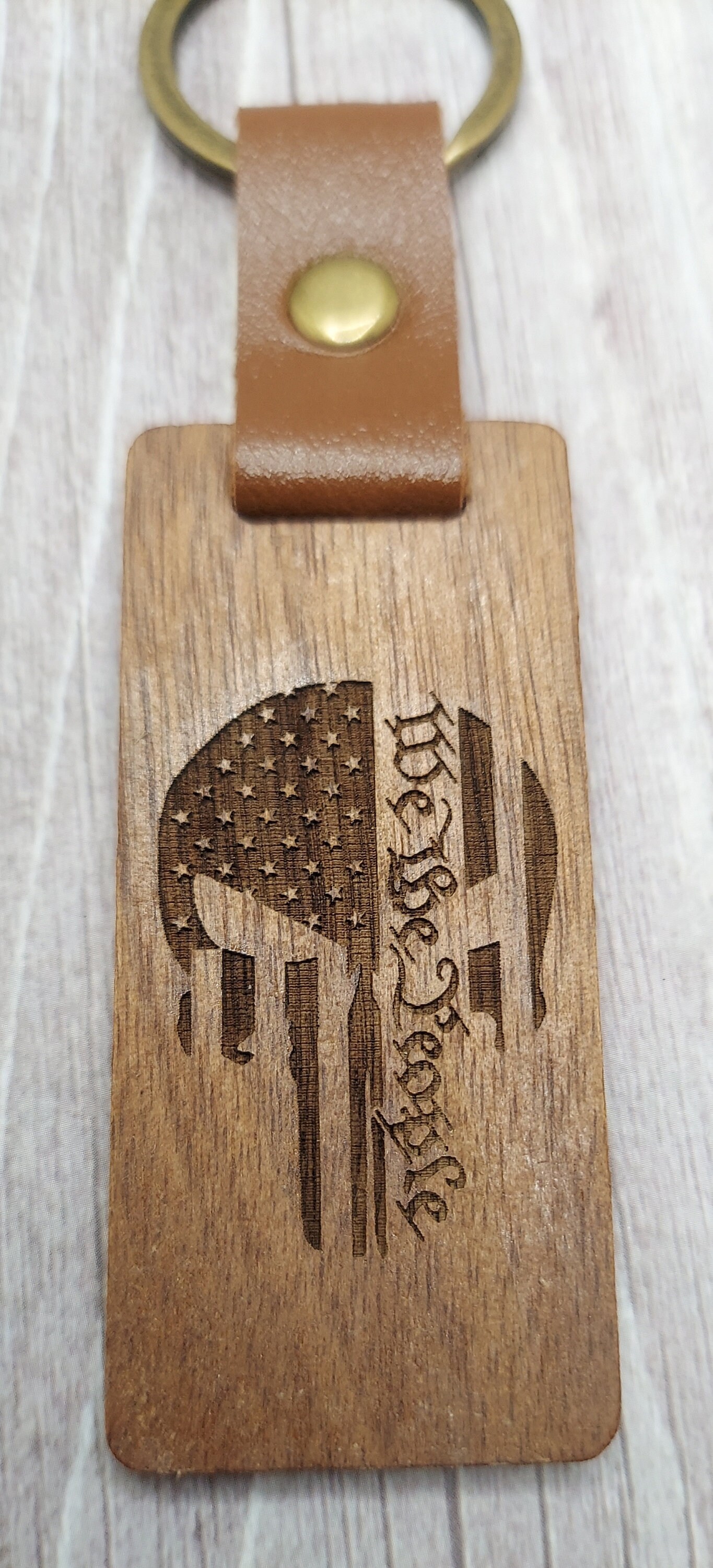 The Punisher We the People Walnut Key Chain 4 5/8x 1 1/8 OD - Etsy