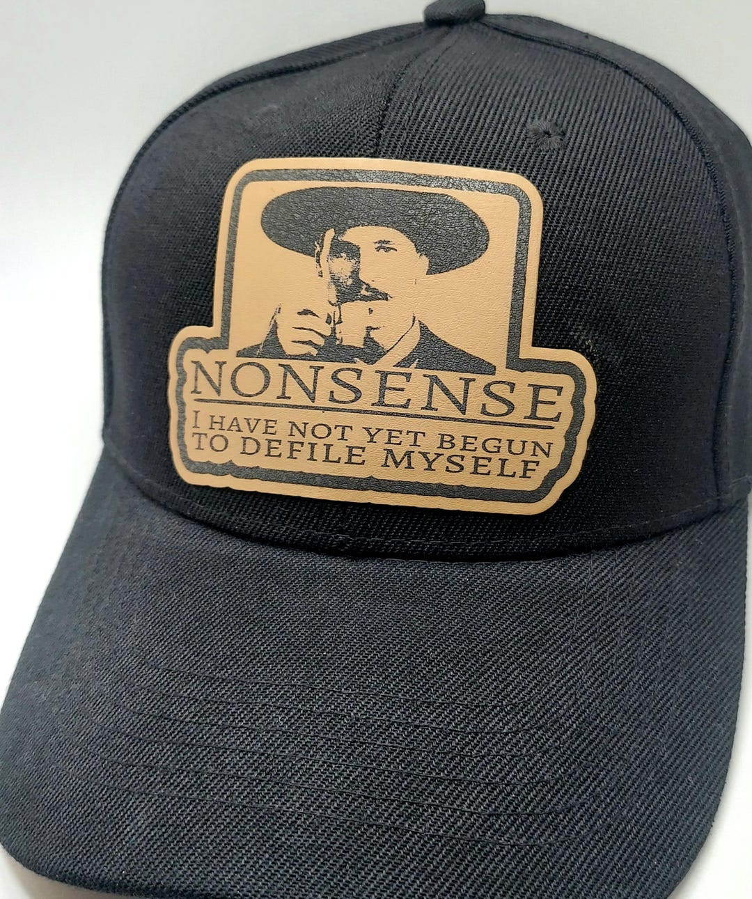 Tombstone Doc Holliday Nonsense Laser Engraved Faux Leather Patch ...