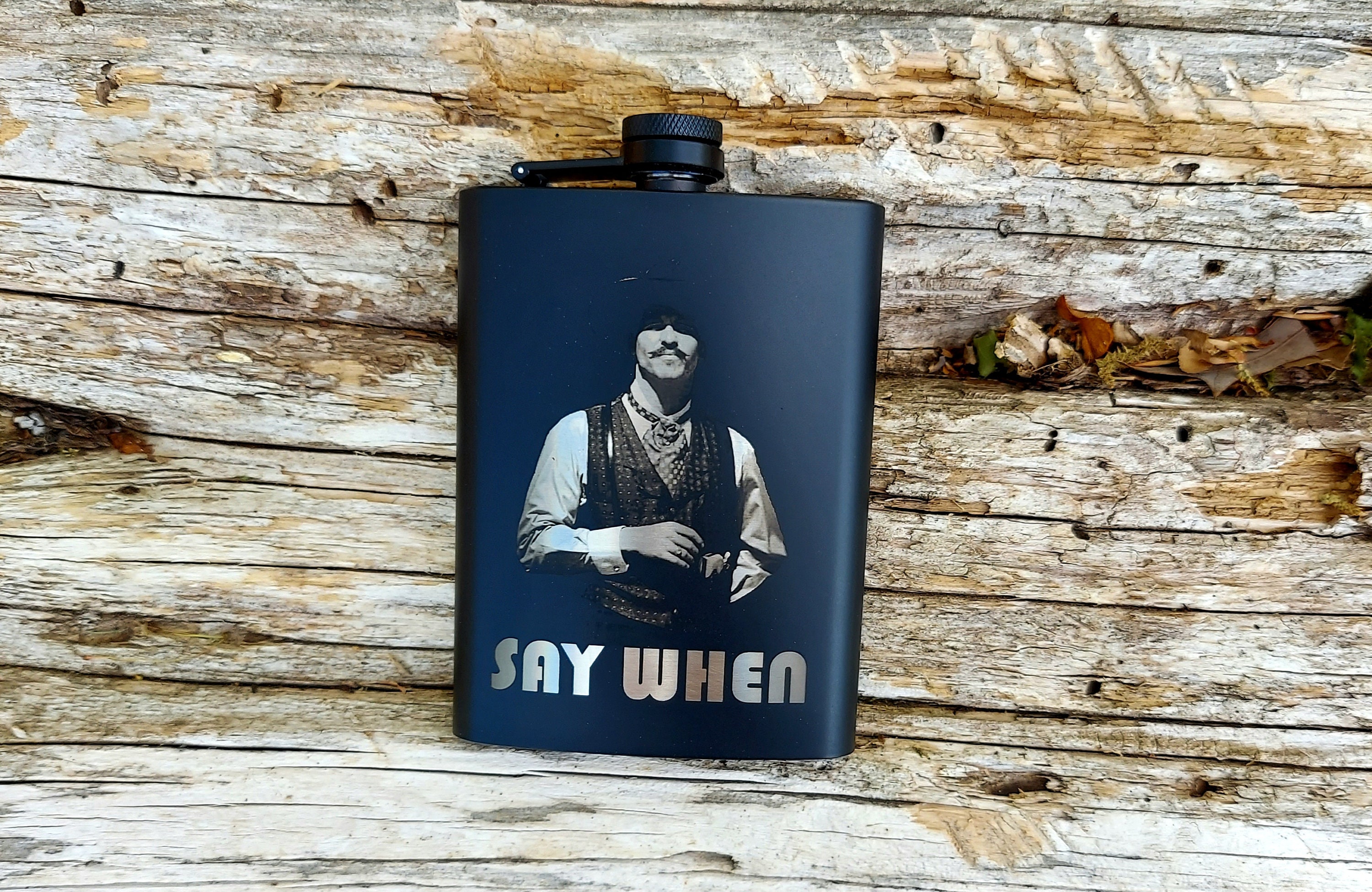 Tombstone Doc Holliday Say When Black Stainless Hip Flask 8 Oz. - Etsy