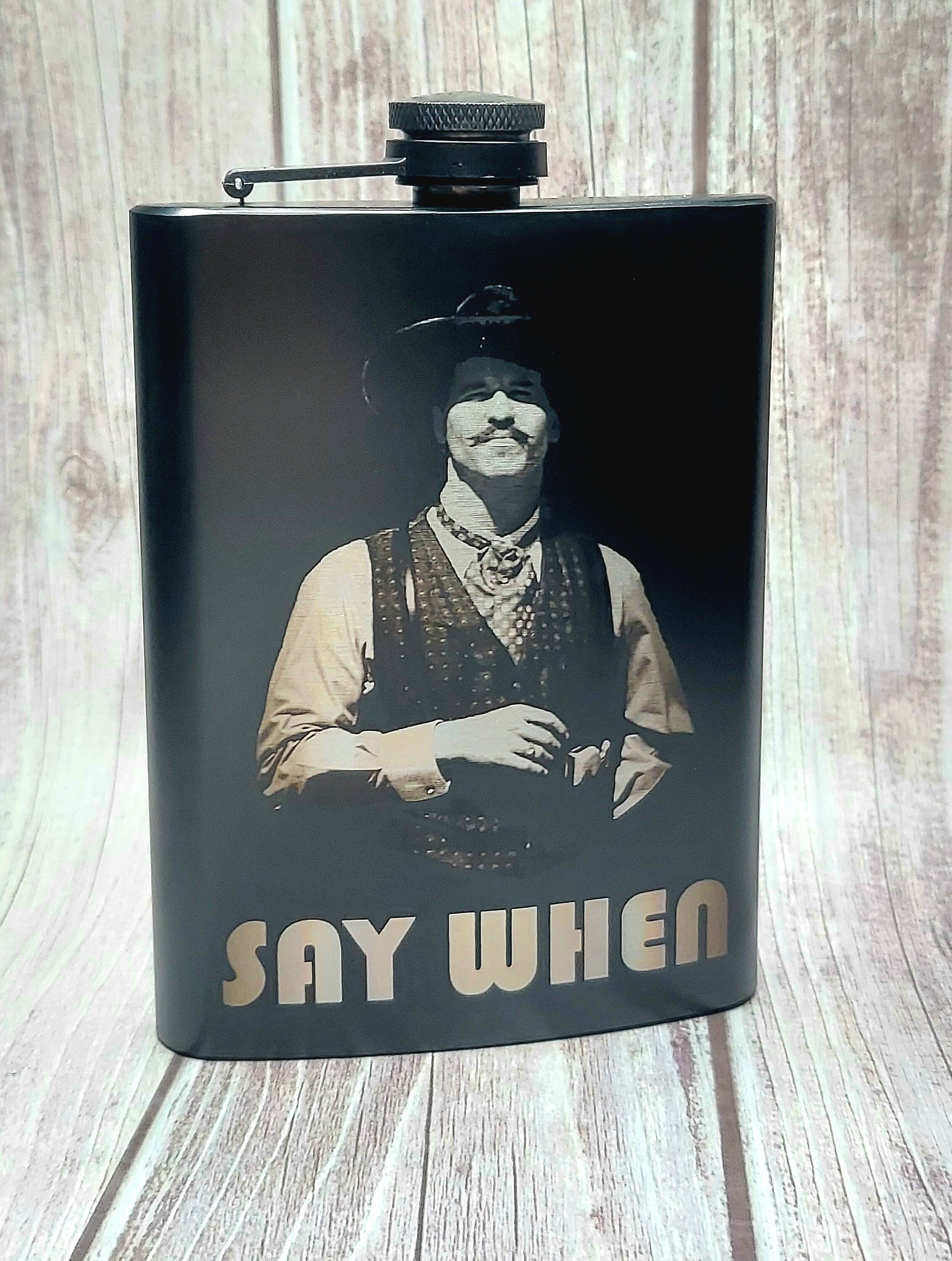 Tombstone Doc Holliday Say When Black Stainless Hip Flask 8 Oz. - Etsy