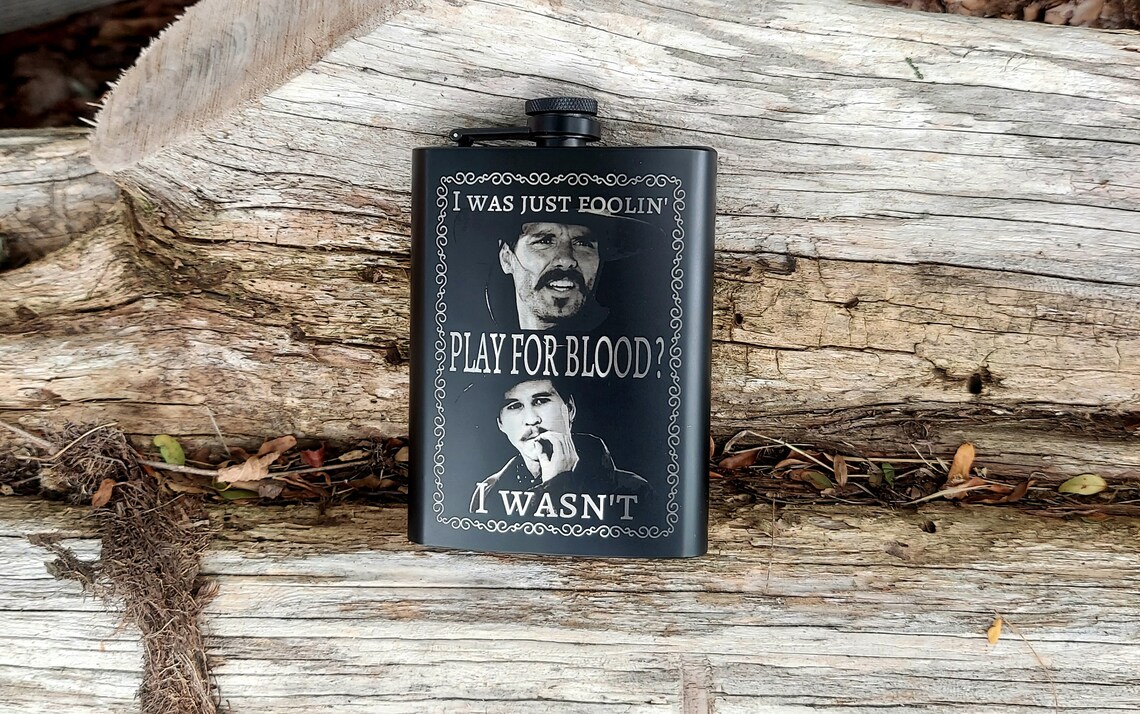 Tombstone Johnny Ringo and Doc Holliday Black Stainless Hip Flask 8 Oz ...
