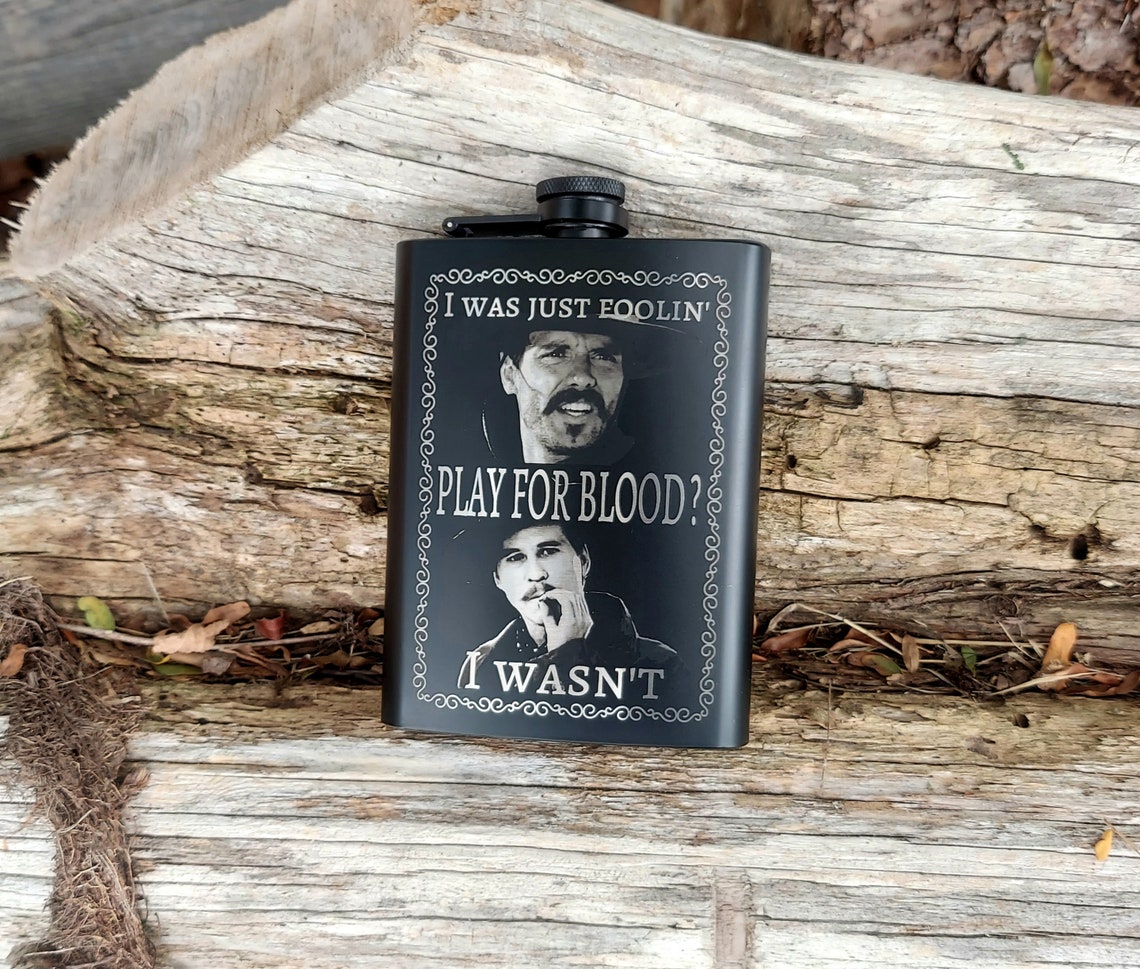 Tombstone Johnny Ringo and Doc Holliday Black Stainless Hip Flask 8 Oz ...