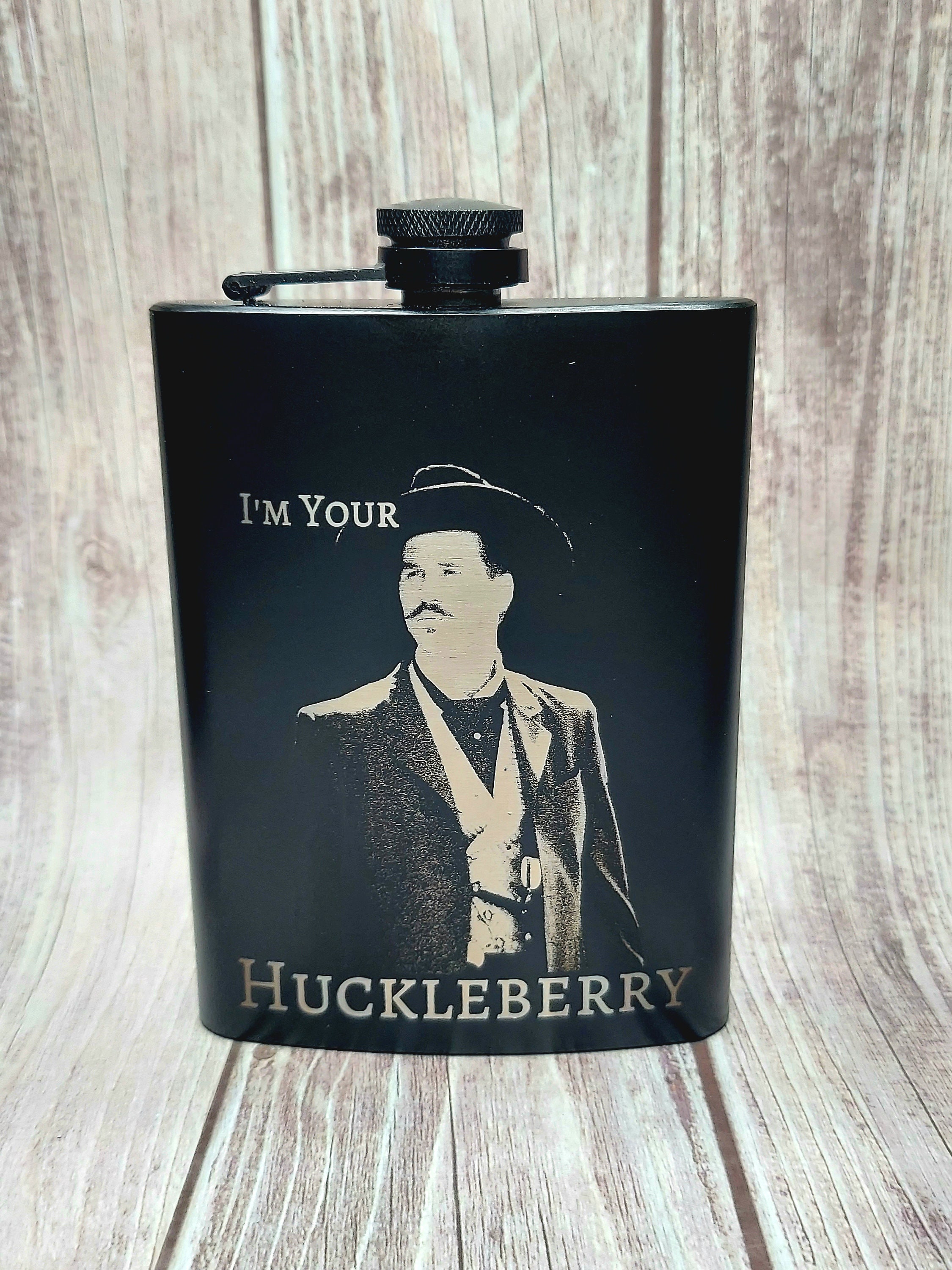 Tombstone Doc Holliday I'm Your Huckleberry Black Stainless Hip Flask 8 ...