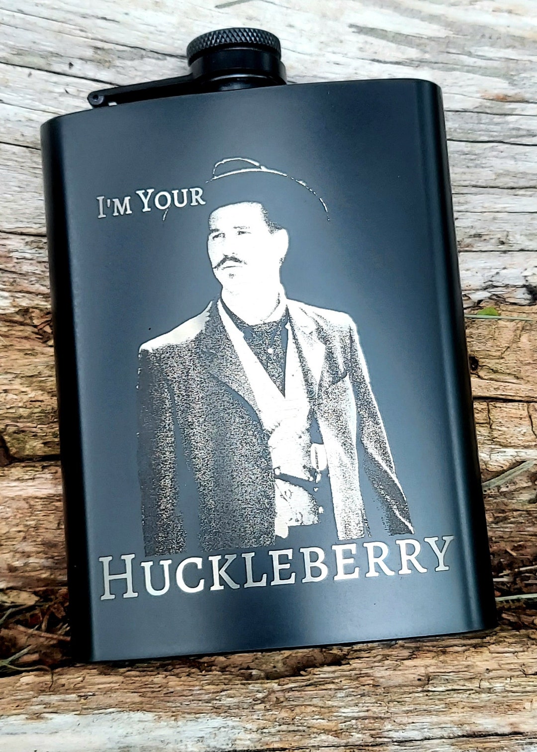 Tombstone Doc Holliday - I'm Your Huckleberry - Black Stainless Hip ...