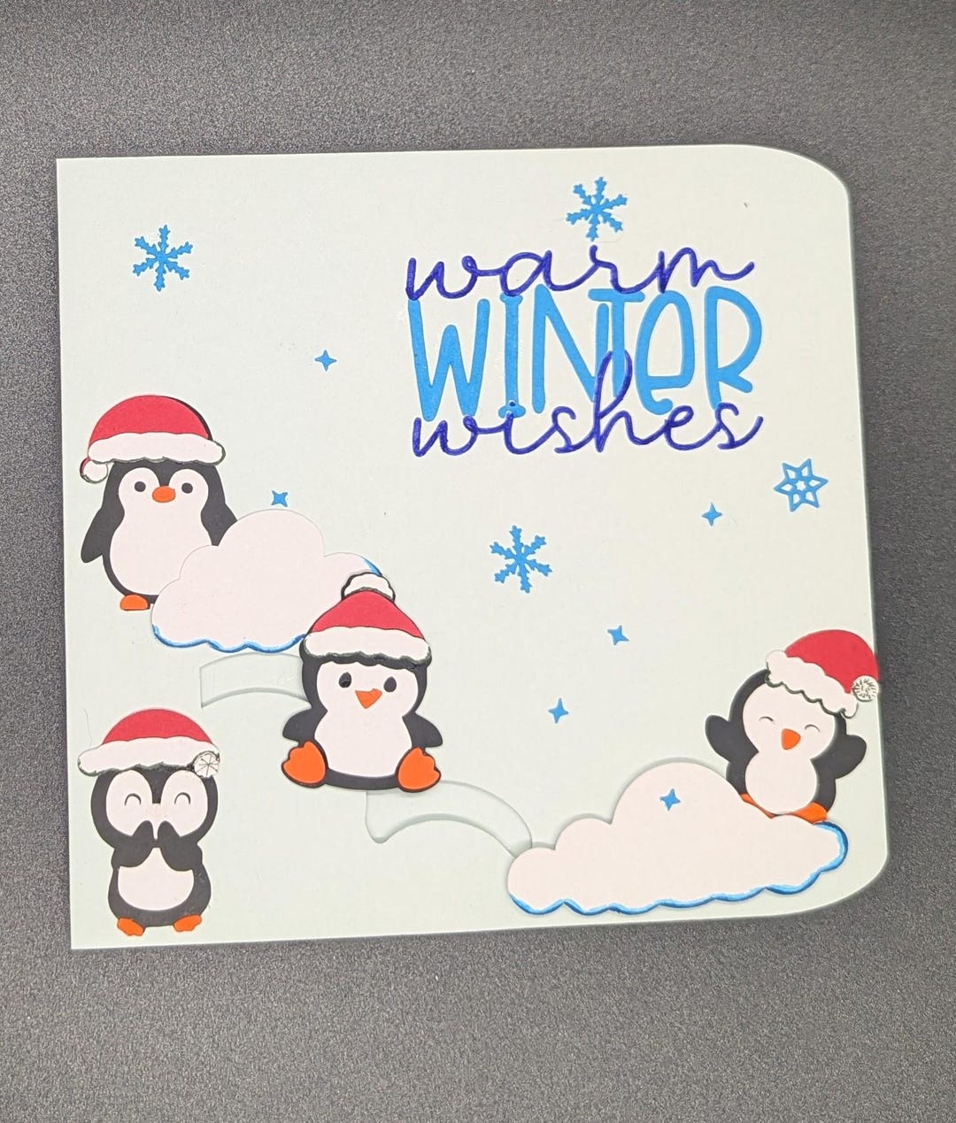 Penguin Penny Slider Card - Etsy