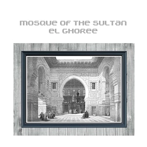 Mosque of the Sultan El Ghoree - Digital Monochrome Cross Stitch Design ...