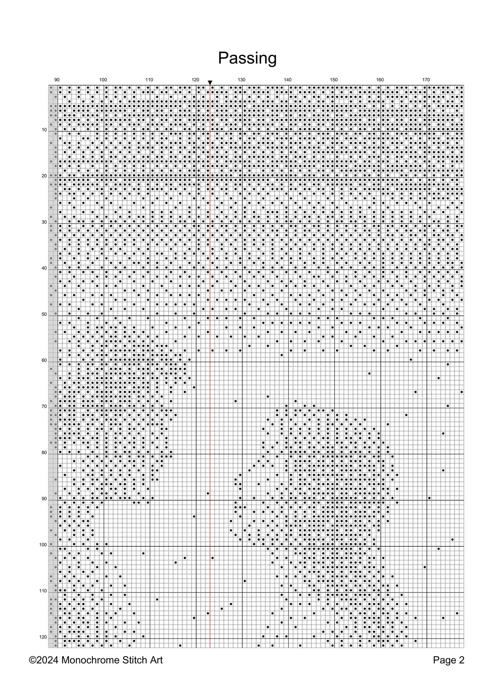 Passing - Monochrome Embroidery Chart – Simple One-color - PDF File - Etsy