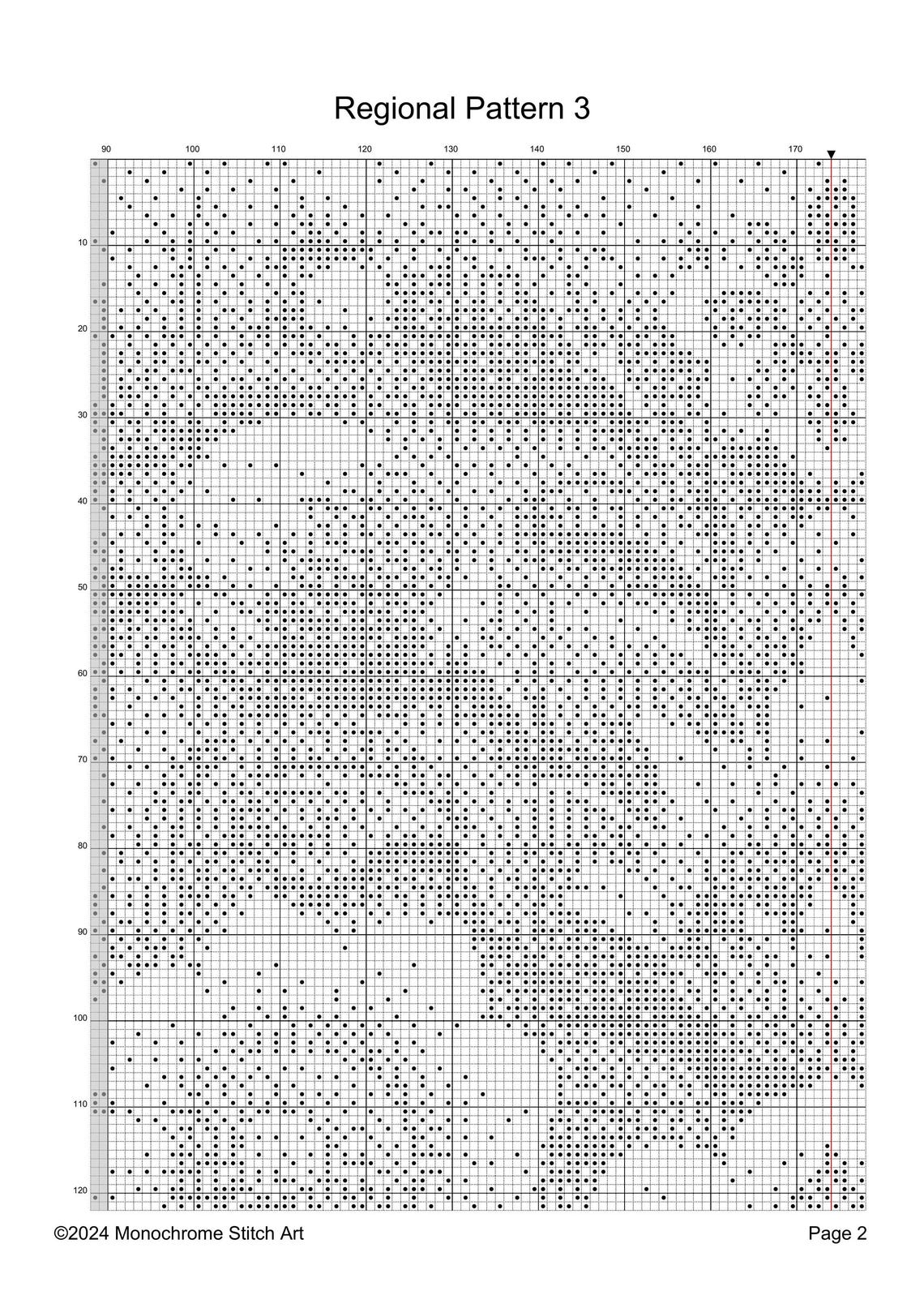 Regional Pattern 3 - Monochrome Cross Stitch PDF - Exclusive Digital ...