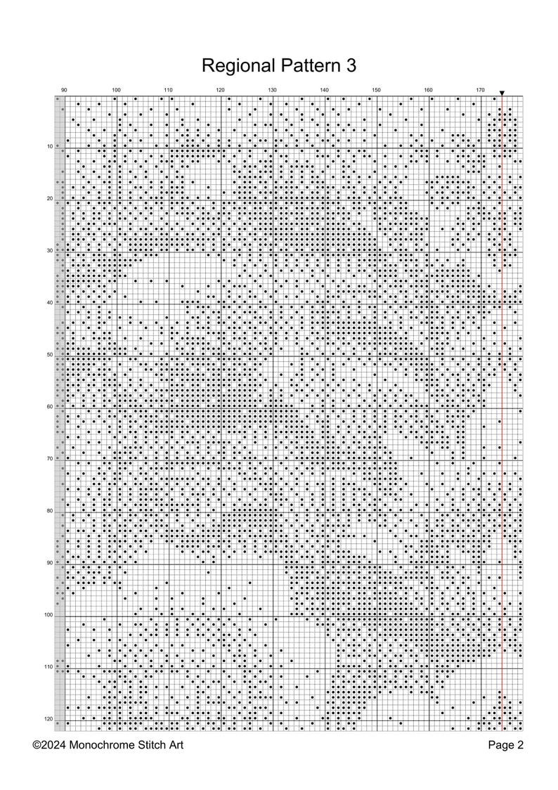 Regional Pattern 3 - Monochrome Cross Stitch PDF - Exclusive Digital ...