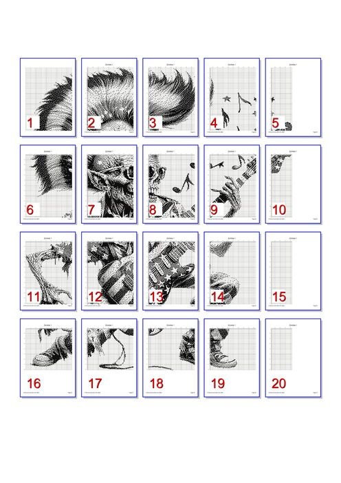 Zombie 1 - Digital Cross Stitch Pattern - Instant Download Monochrome ...