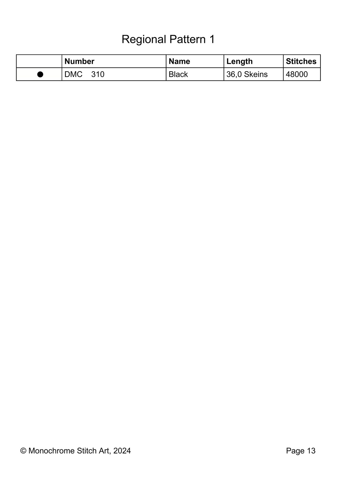 Regional Pattern 1 - Monochrome Cross Stitch Pattern - Digital PDF File ...