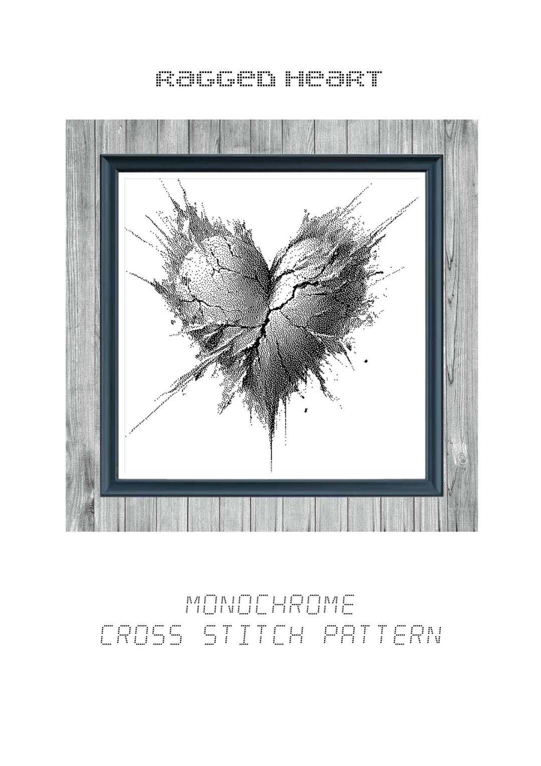 Ragged Heart - Digital Cross Stitch Pattern - Instant Download ...