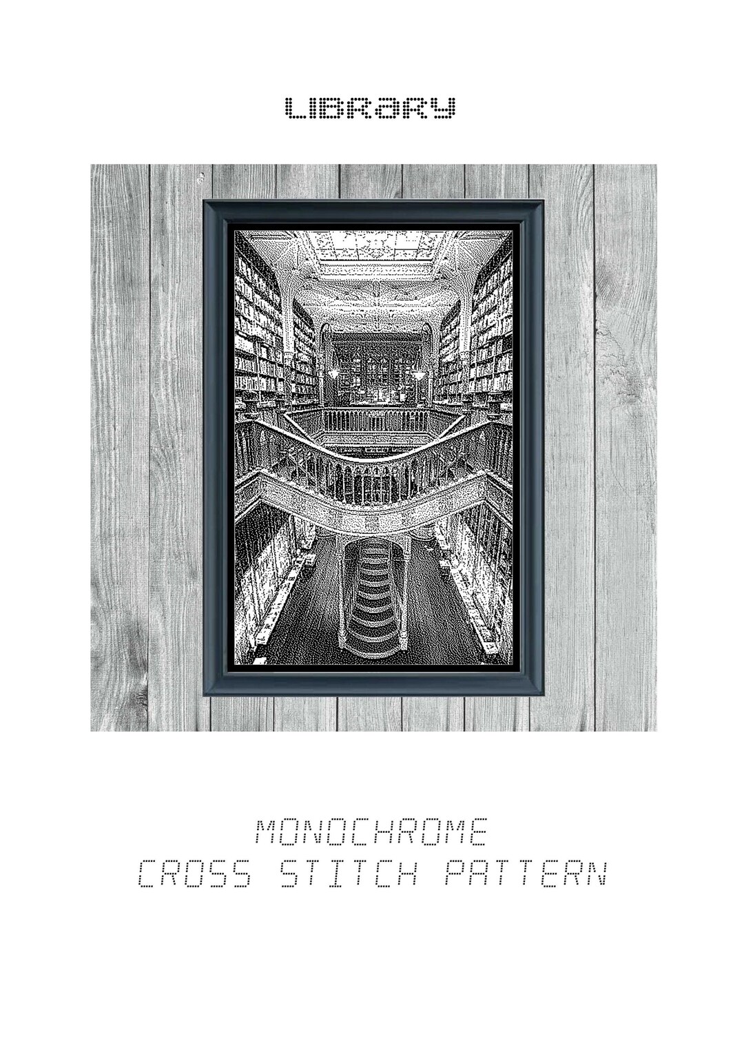 Library - Pattern Keeper-ready Monochrome Cross Stitch - Digital PDF ...