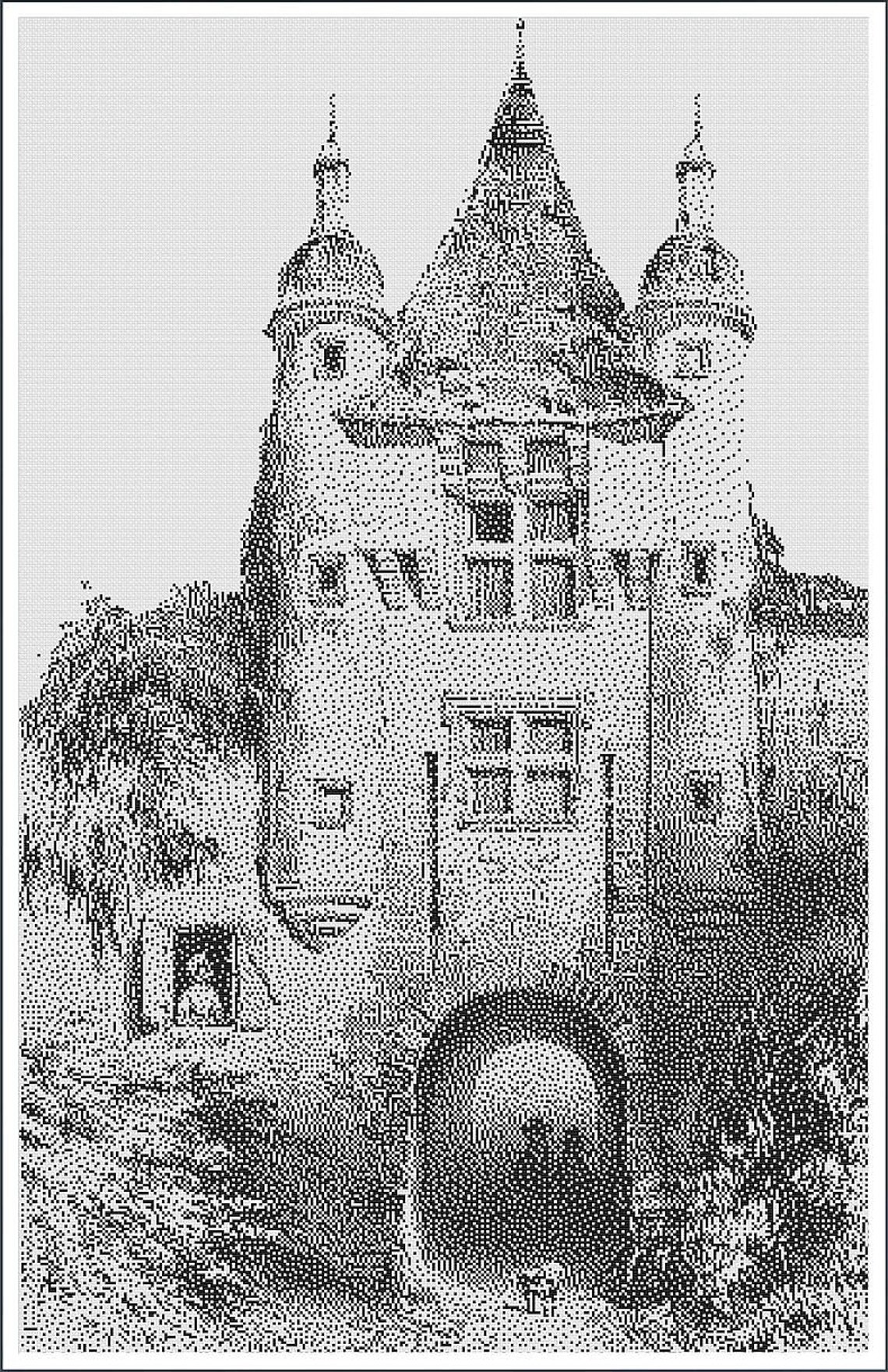 Picturesque Architecture 7 - Timeless Monochrome Cross Stitch Pattern ...