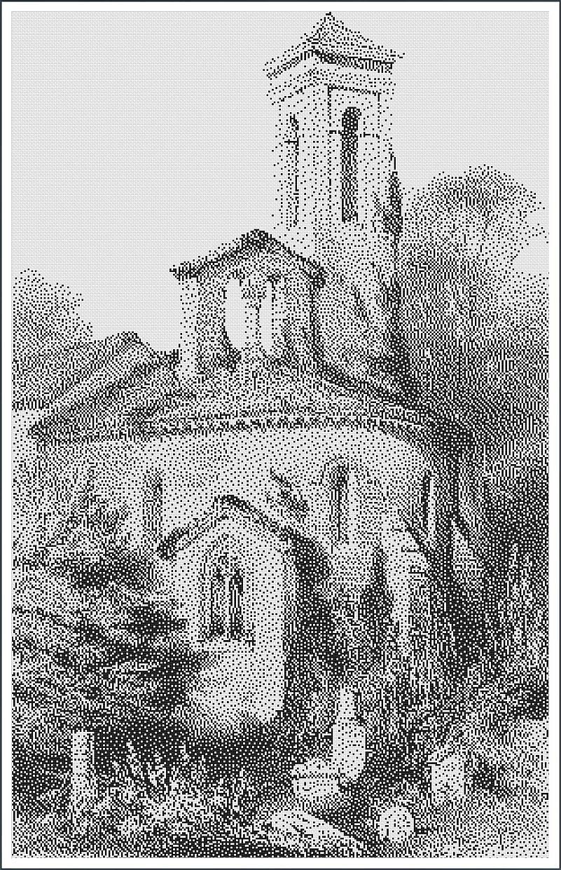 Picturesque Architecture 13 - Monochrome Cross Stitch Patterns - Black ...