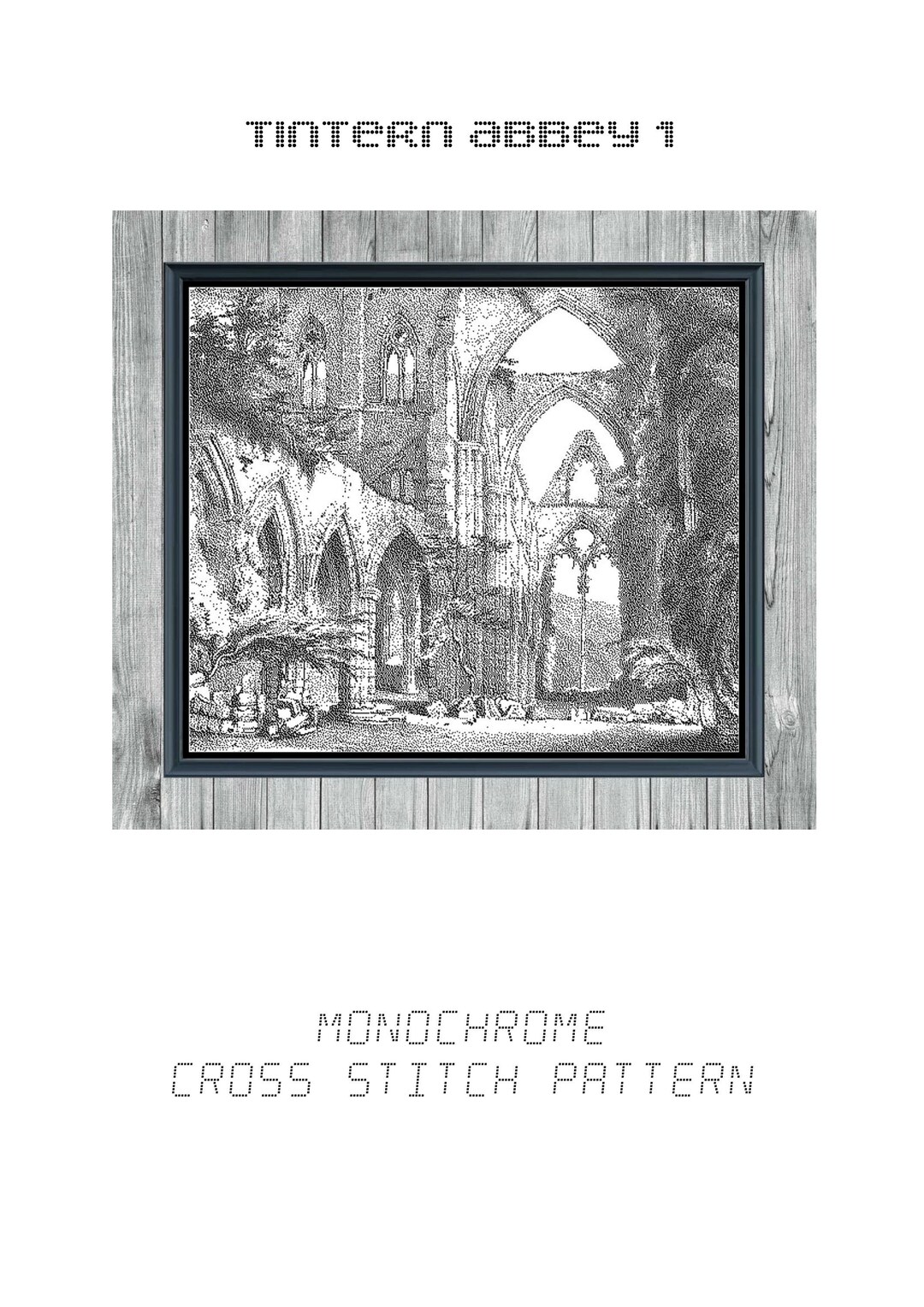 Tintern Abbey 1 - Monochrome Cross Stitch Pattern - Easy PDF for ...