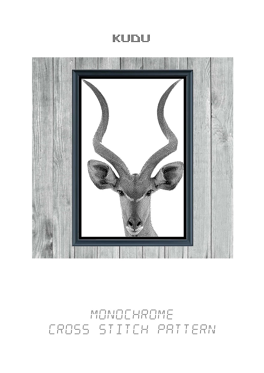 Kudu - Monochrome Cross Stitch Magic - Digital PDF Pattern - Instant Download - Etsy