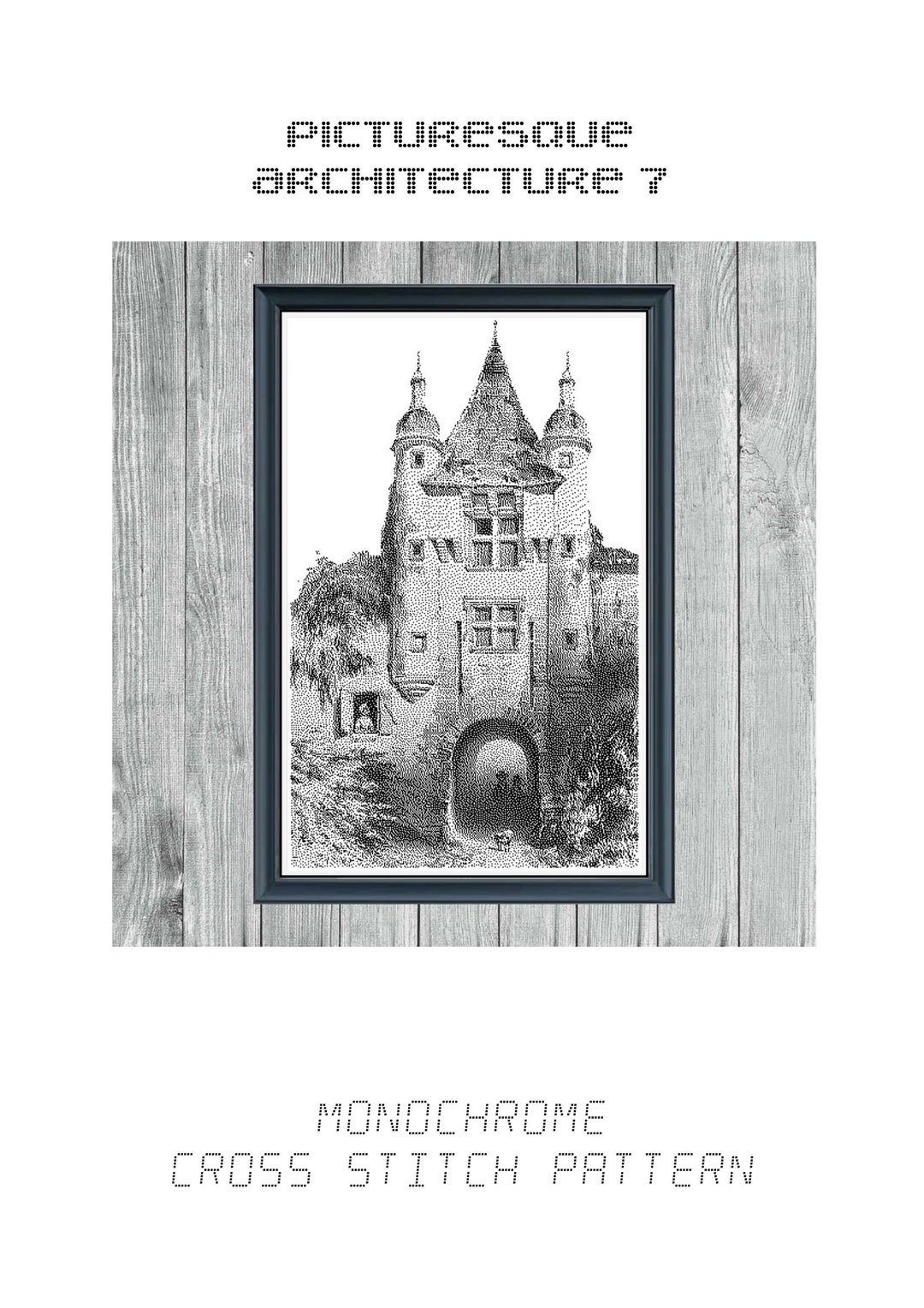 Picturesque Architecture 7 - Timeless Monochrome Cross Stitch Pattern ...