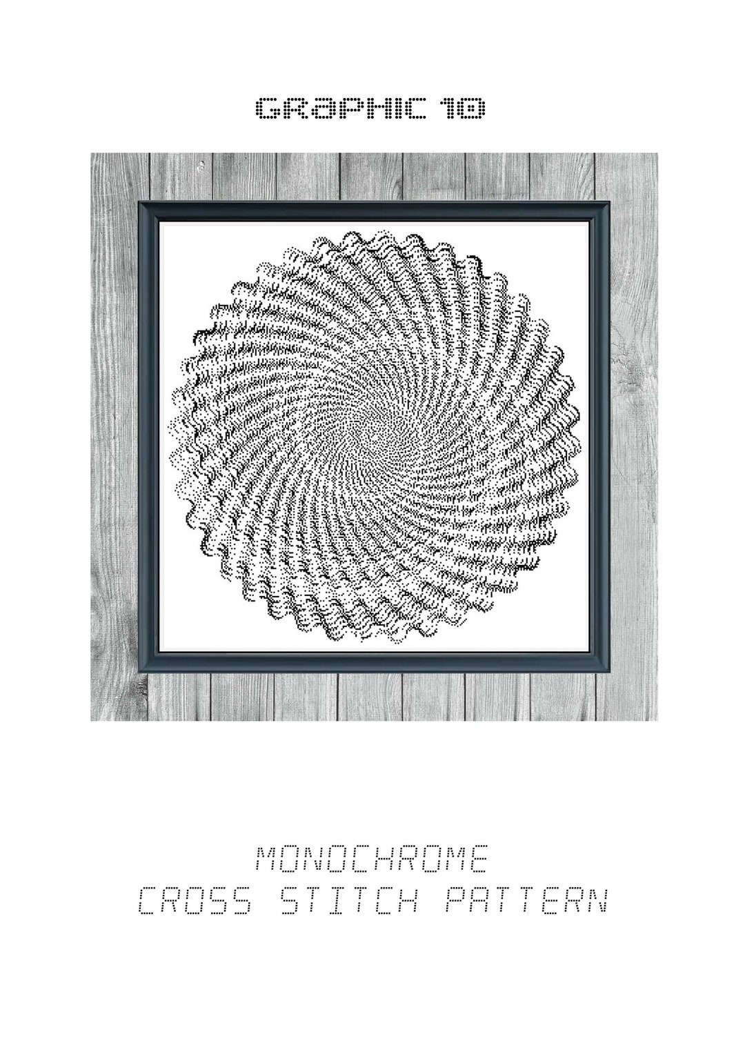 Graphic 10 - Black and White Monochrome Cross Stitch - Digital PDF ...