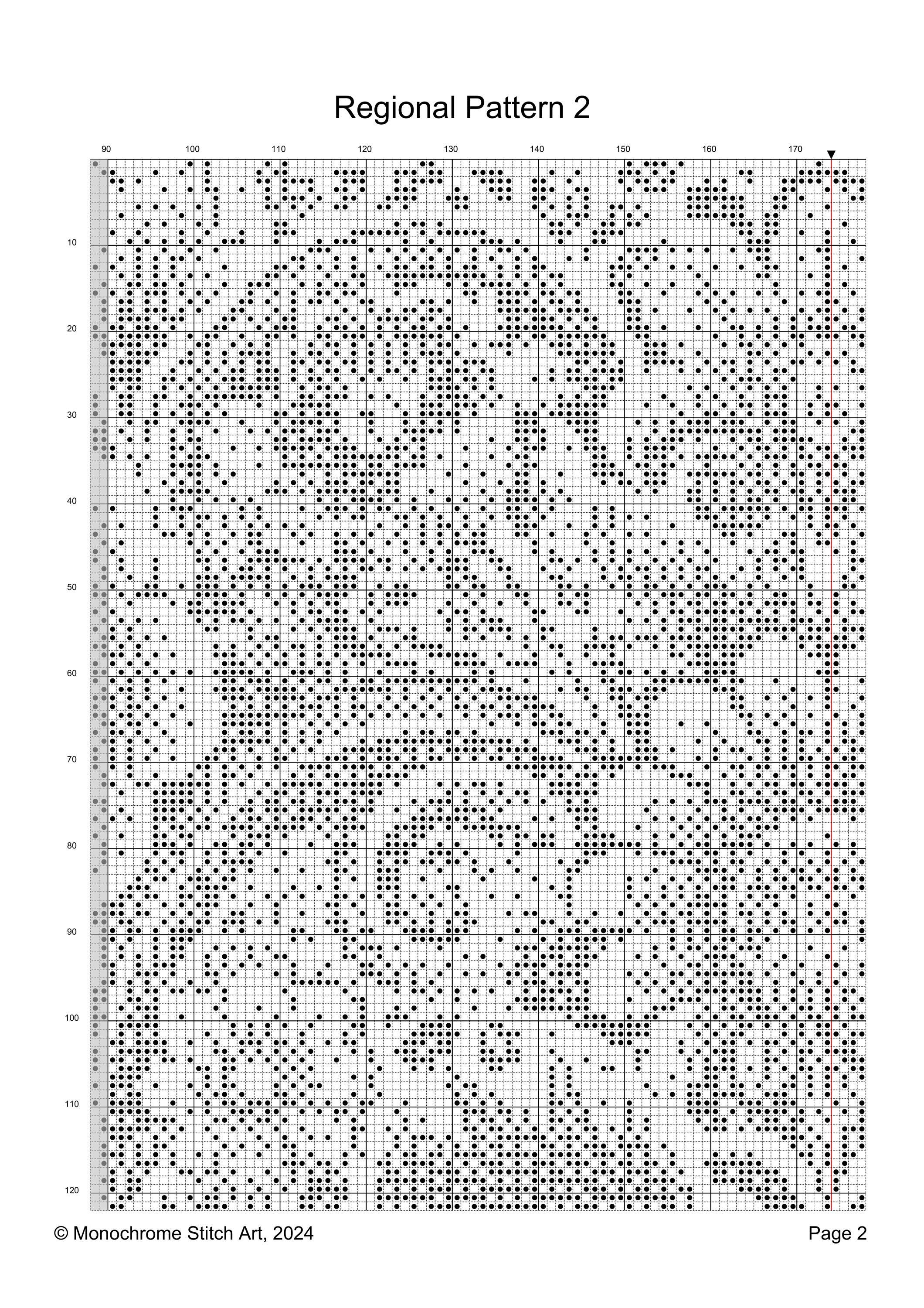 Regional Pattern 2 - Monochrome Cross Stitch Pattern - Digital PDF ...