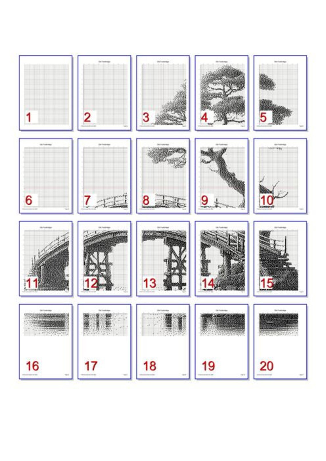 Old Footbridge - One-color Cross Stitch PDF - Craft Stunning Artwork - Etsy
