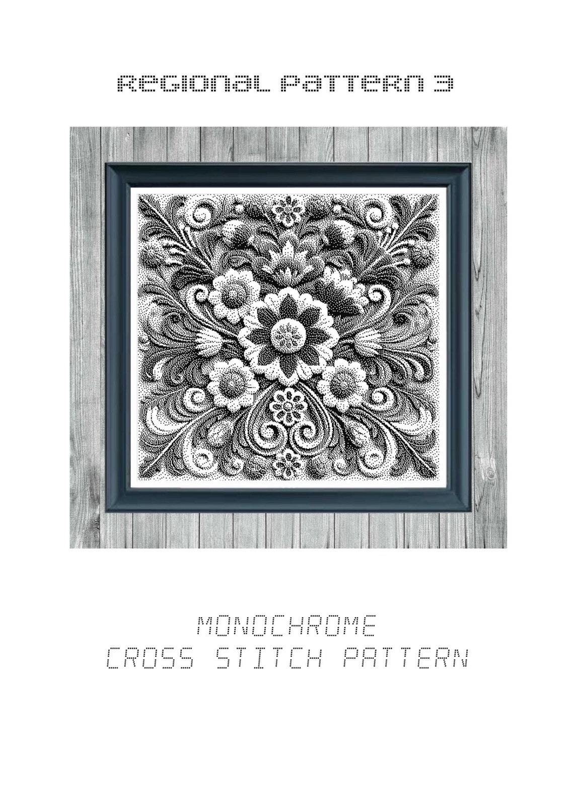 Regional Pattern 3 - Monochrome Cross Stitch PDF - Exclusive Digital ...