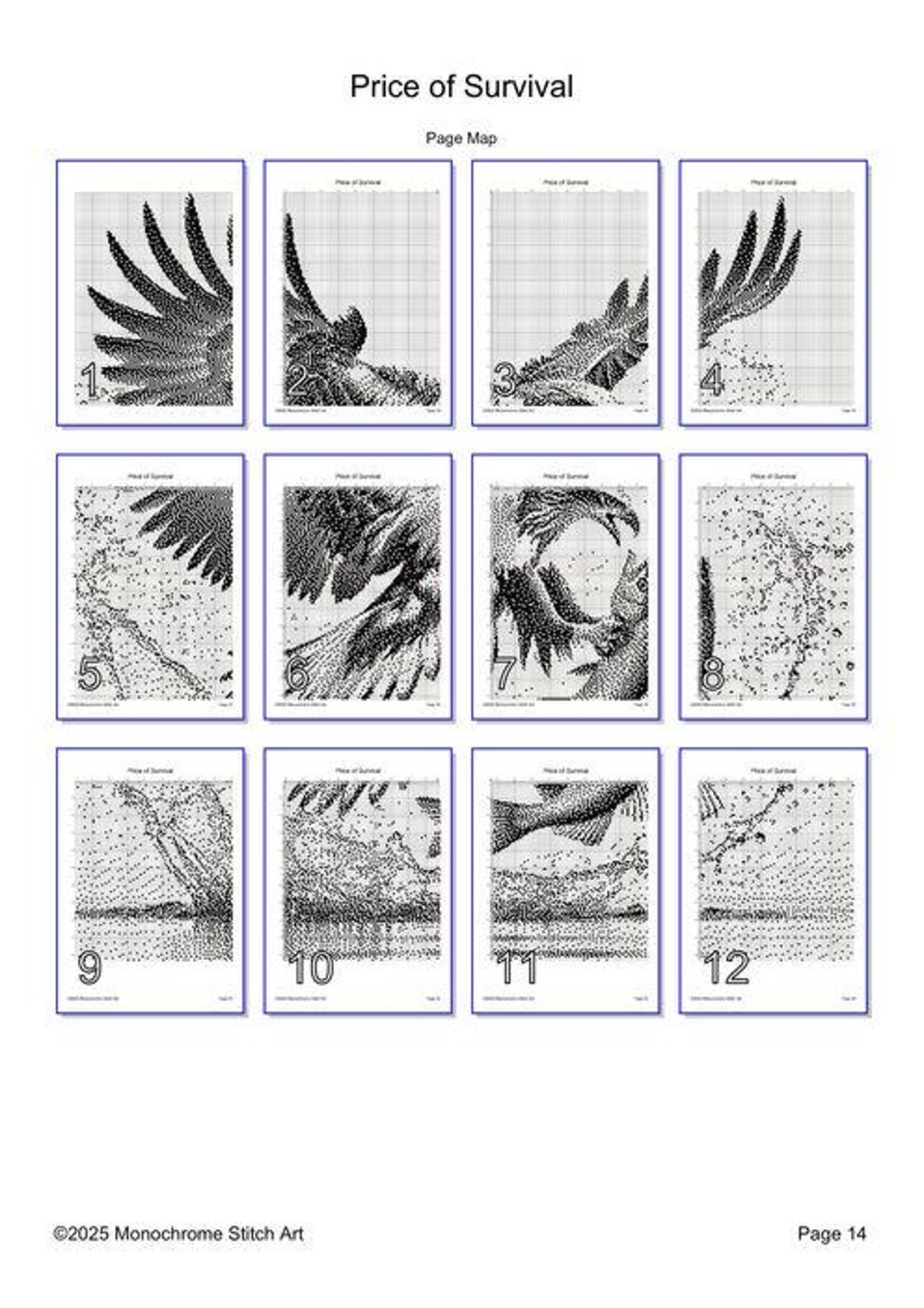 Price of Survival - One Color Cross Stitch PDF Download - Etsy