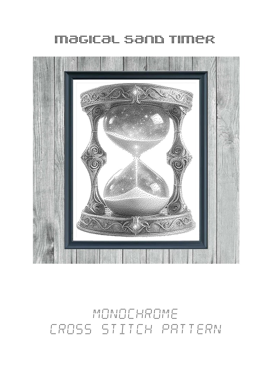 Magical Sand Timer - Elegant Monochrome Cross Stitch Download - DIY ...