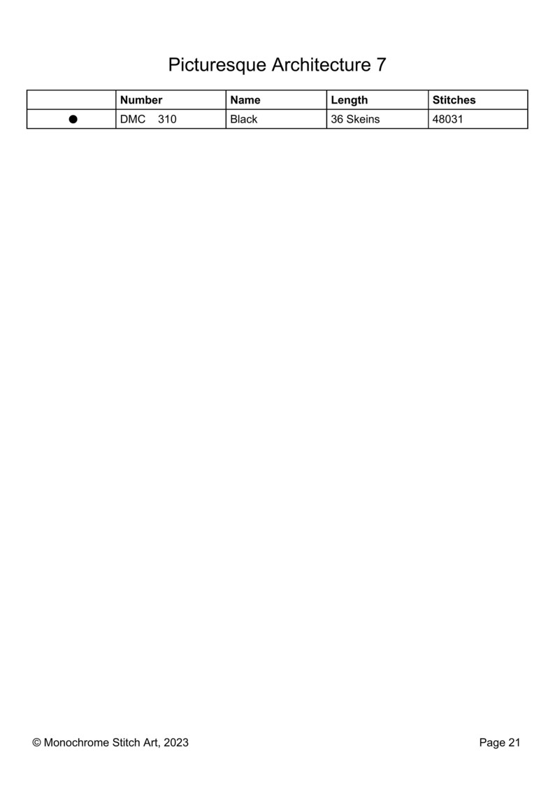 Picturesque Architecture 7 Timeless Monochrome Cross Stitch Pattern ...