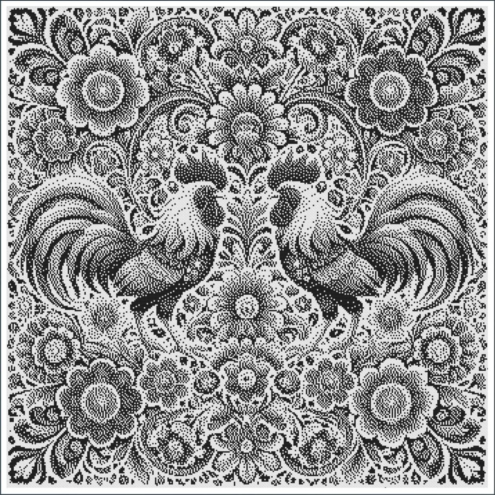 Regional Pattern 2 - Monochrome Cross Stitch Pattern - Digital PDF ...