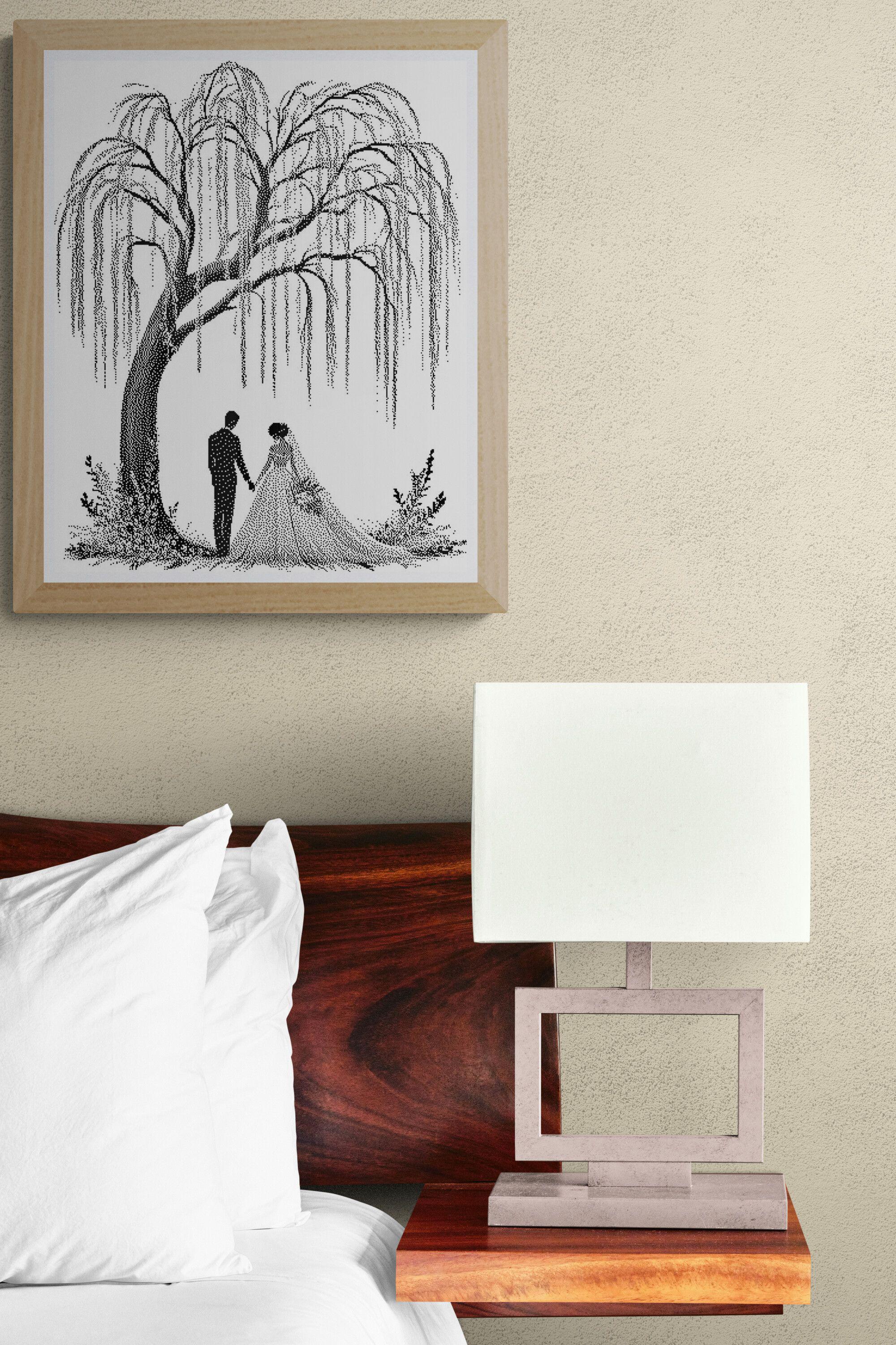 Wedding Weeping Willow 1 - Digital Cross Stitch Pattern - Instant ...