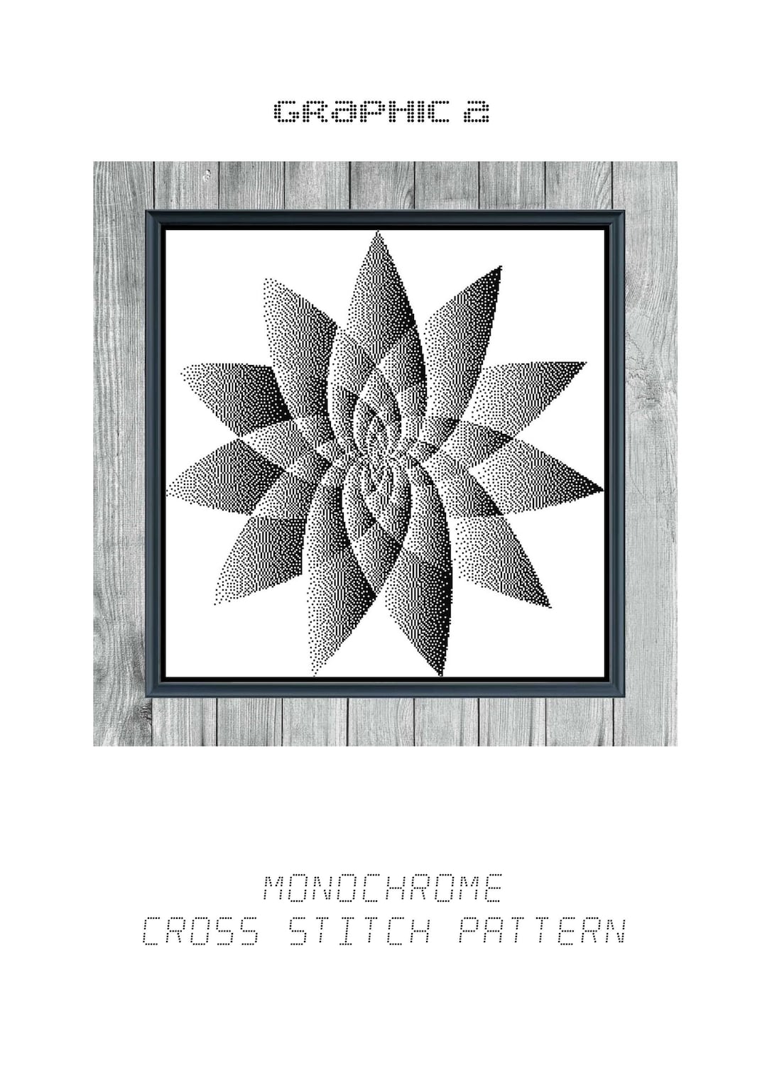 Graphic 2 - Digital Cross Stitch Pattern - Instant Download Monochrome ...