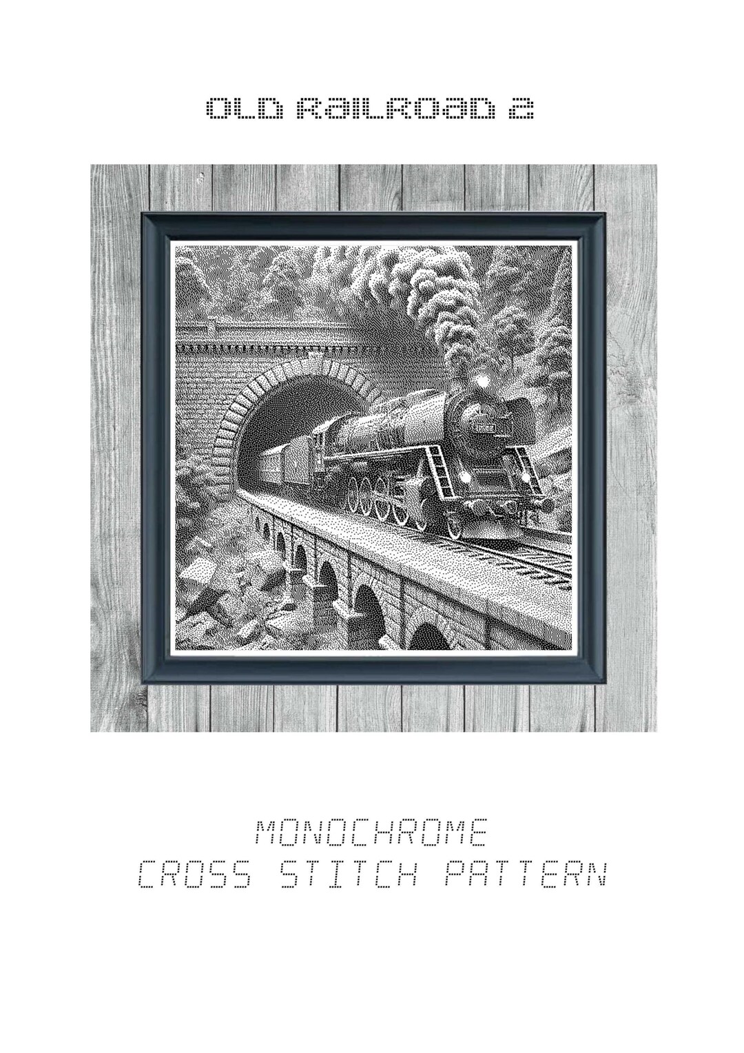 Old Railroad 2 - Modern Single Color Cross-stitch Pattern – Digital PDF ...