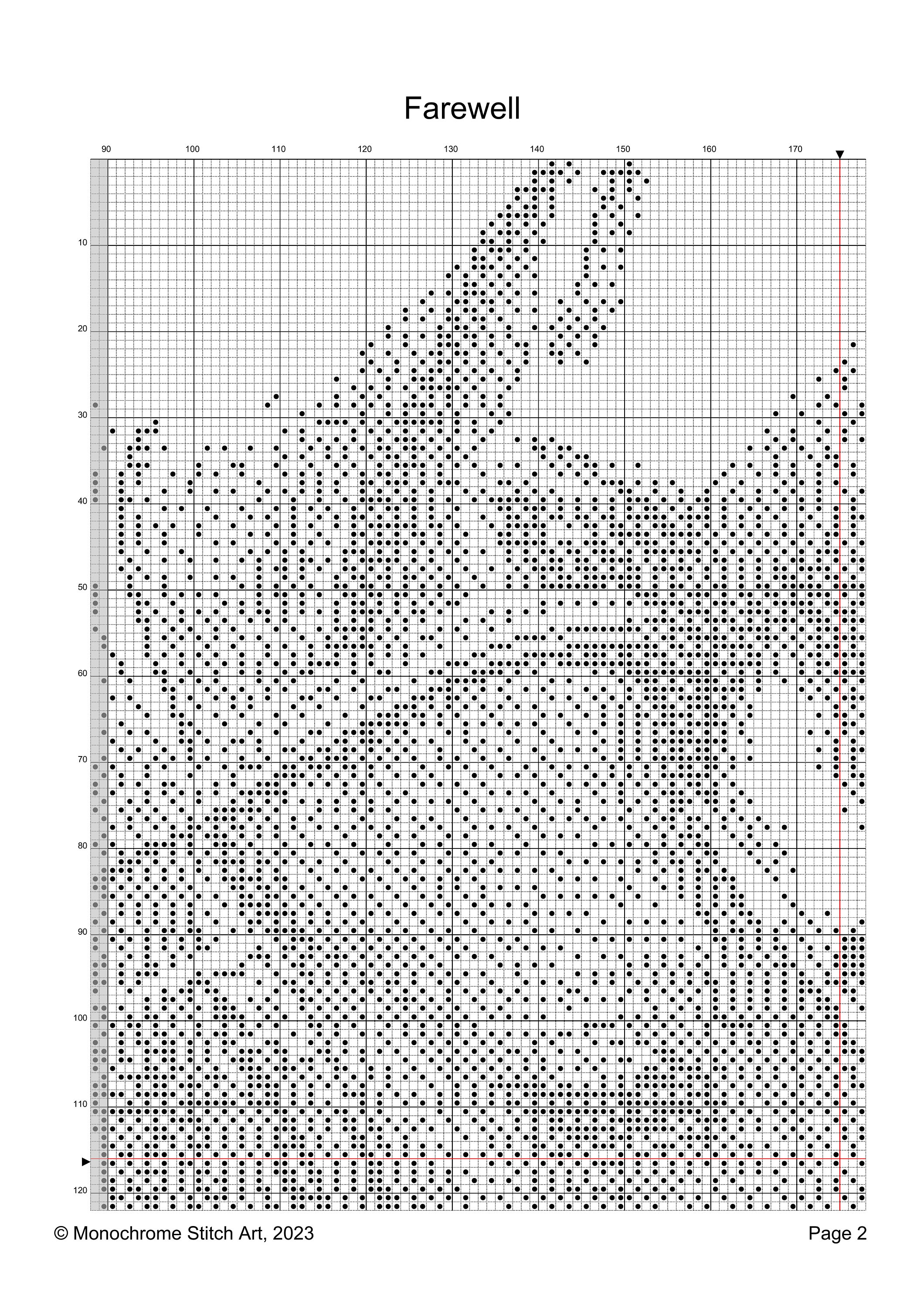 Farewell Monochrome Cross Stitch Pattern Easy PDF for Pattern Keeper ...