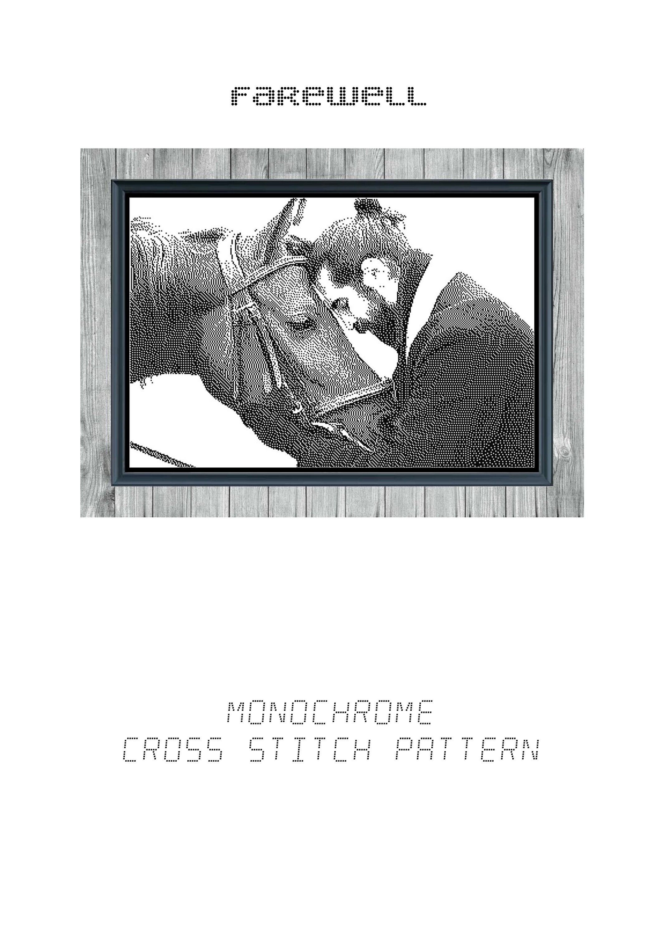 Farewell Monochrome Cross Stitch Pattern Easy PDF for Pattern Keeper ...
