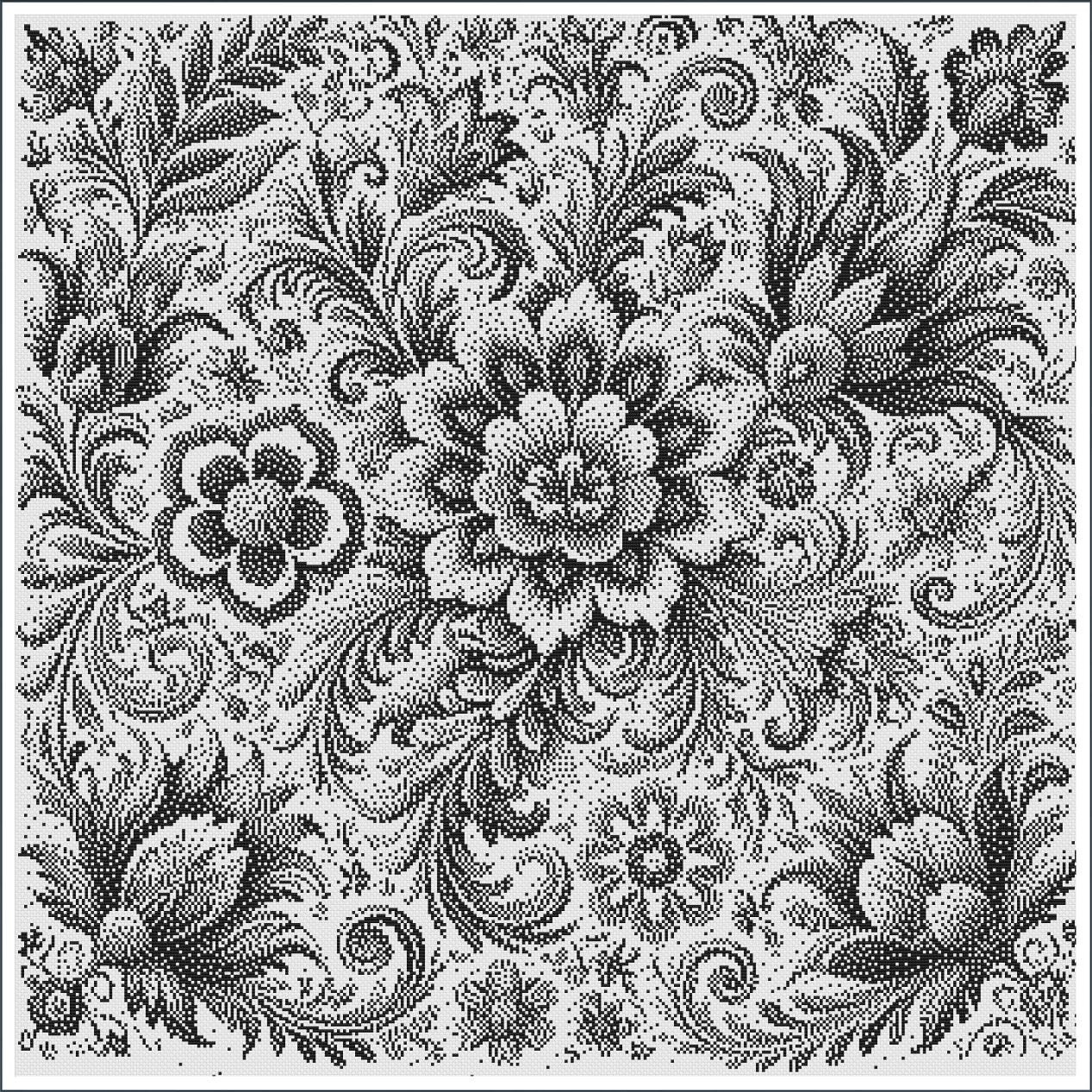Regional Pattern 1 - Monochrome Cross Stitch Pattern - Digital PDF File ...