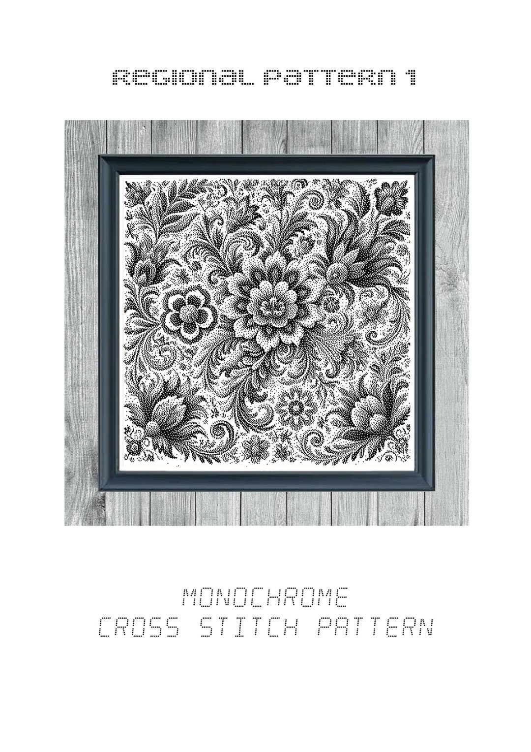 Regional Pattern 1 - Monochrome Cross Stitch Pattern - Digital PDF File ...