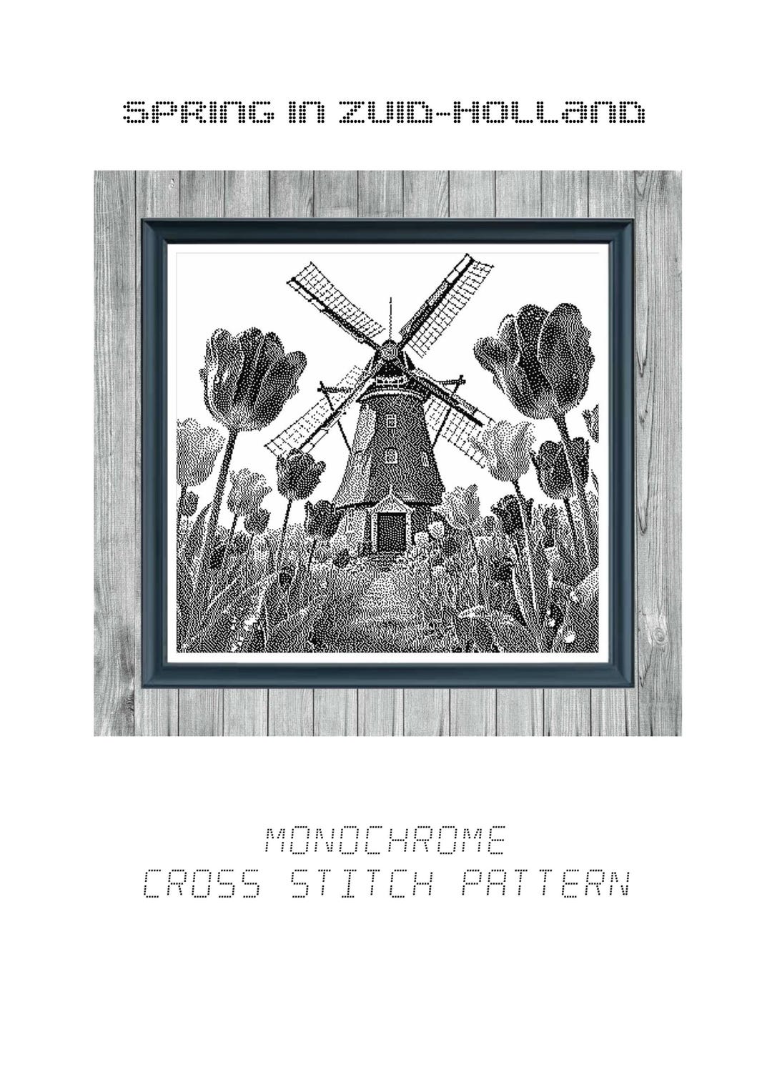 Spring in Zuid-holland - Minimalist One-thread Color Cross-stitch PDF ...