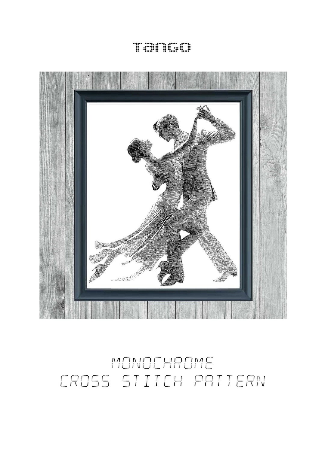 Tango - Digital Cross Stitch Pattern - Instant Download Monochrome ...