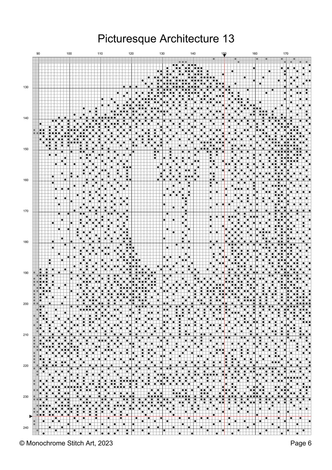 Picturesque Architecture 13 - Monochrome Cross Stitch Patterns - Black ...