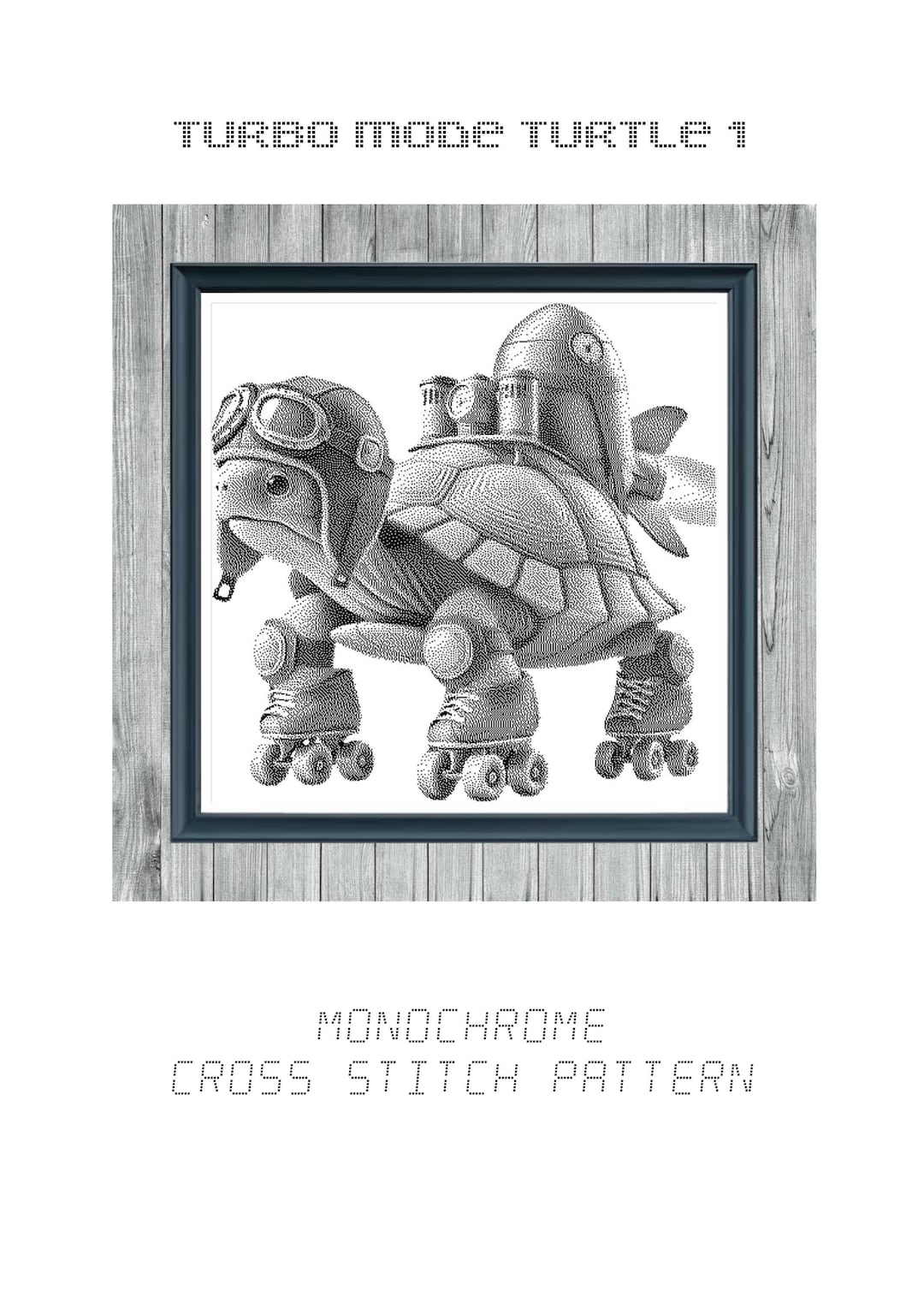 Turbo Mode Turtle 1 - One-color Cross-stitch Template – Instant ...