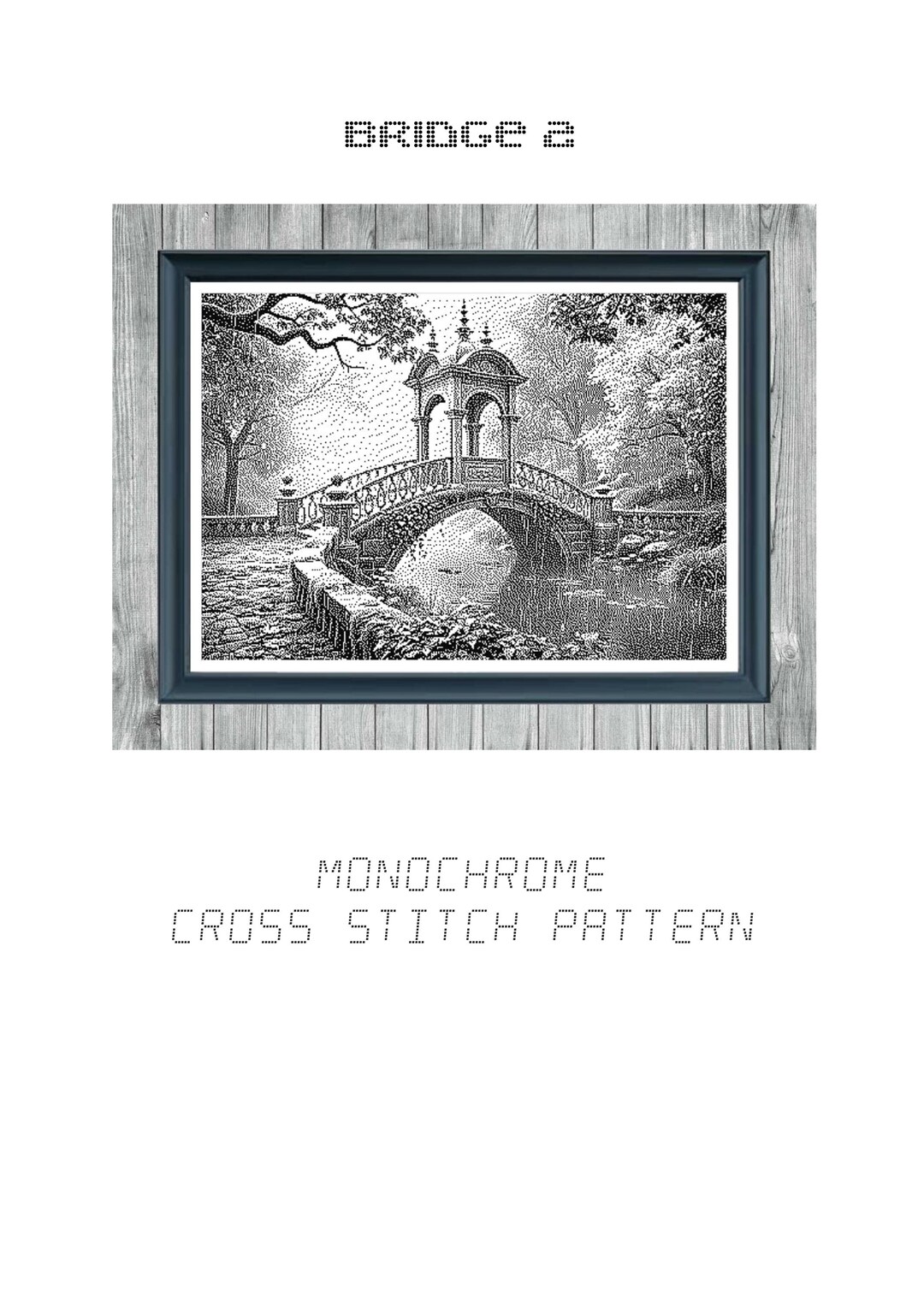 Bridge 2 - Cross Stitch Pattern - Elegant One Color Embroidery ...