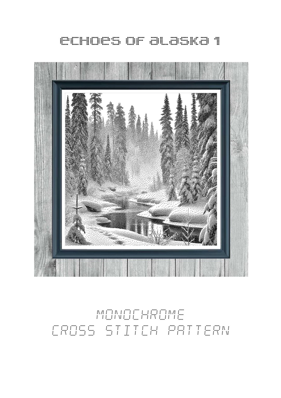 Echoes of Alaska 1 - One Color Cross Stitch Pattern PDF Download - Etsy