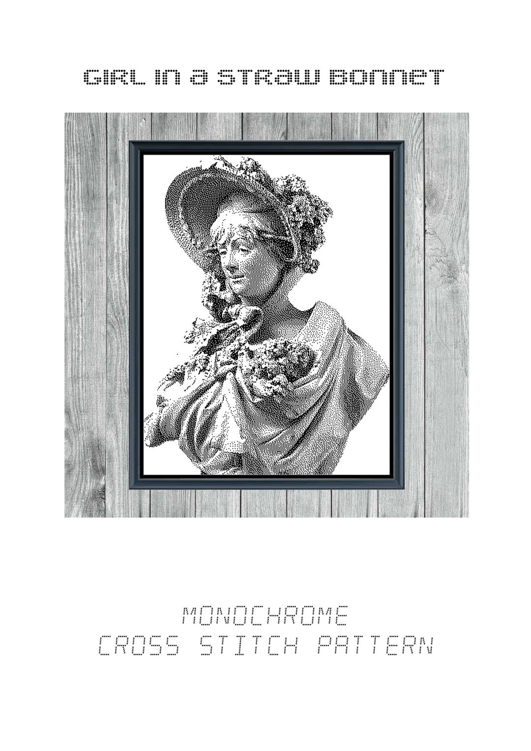 Girl in A Straw Bonnet - Pattern Keeper Ready Monochrome Stitching ...
