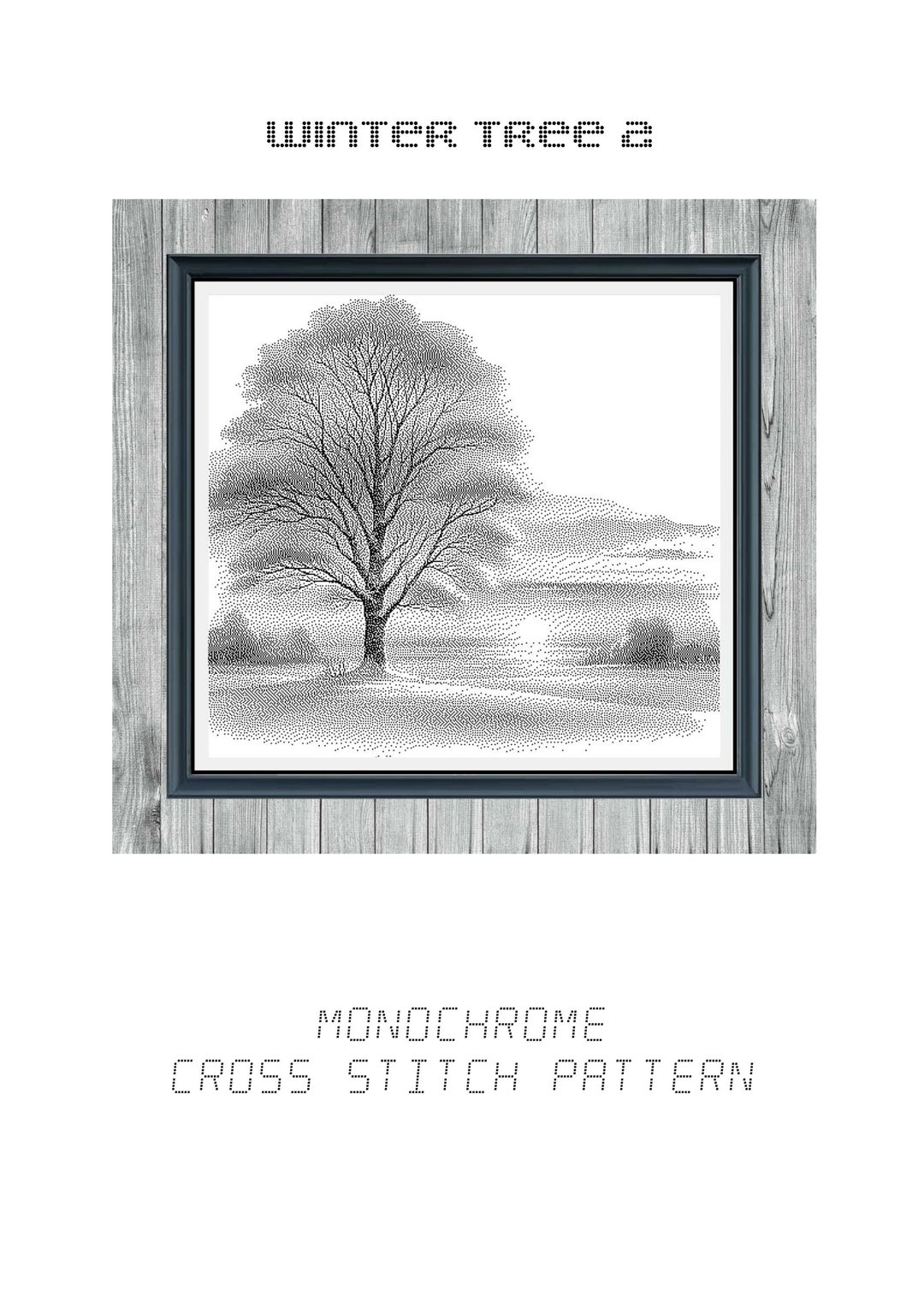 Winter Tree 2 - Monochrome Cross Stitch - PDF - Pattern Keeper App ...