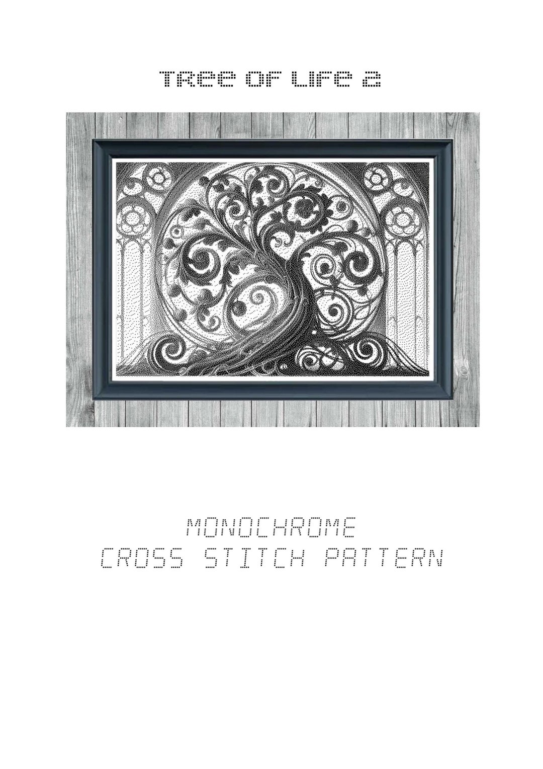 Tree of Life 2 - Monochrome Cross-stitch Pattern PDF – Elegant Black ...