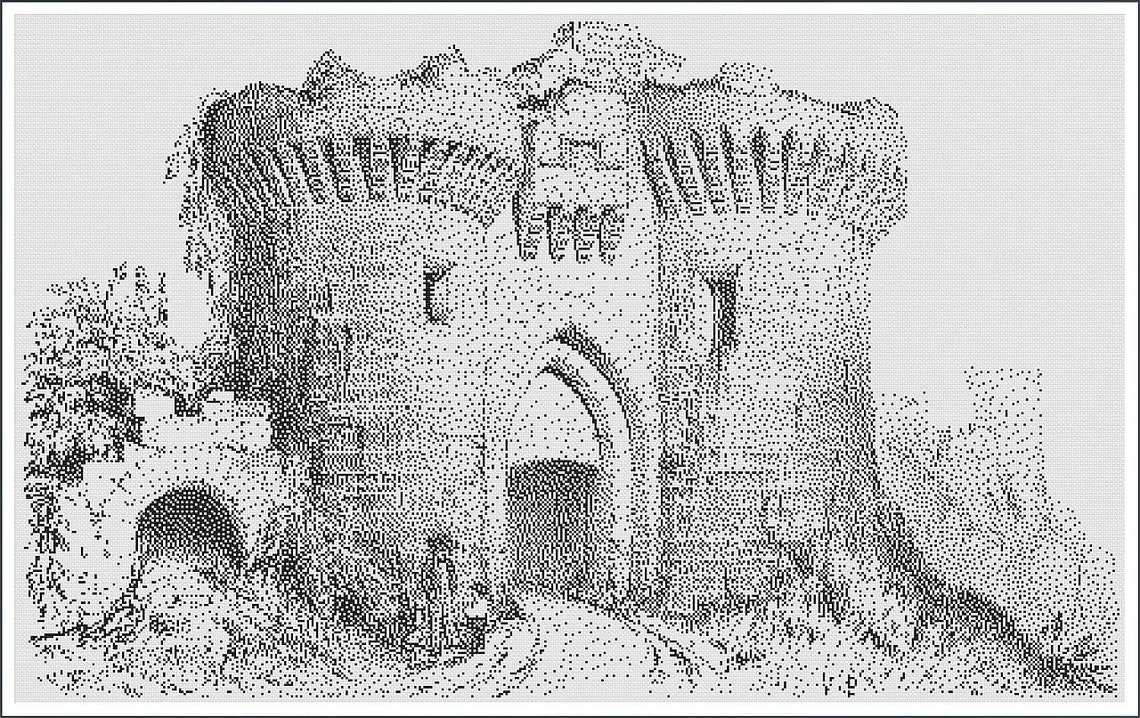 Picturesque Architecture 6 - Elegant Black and White Cross Stitch ...