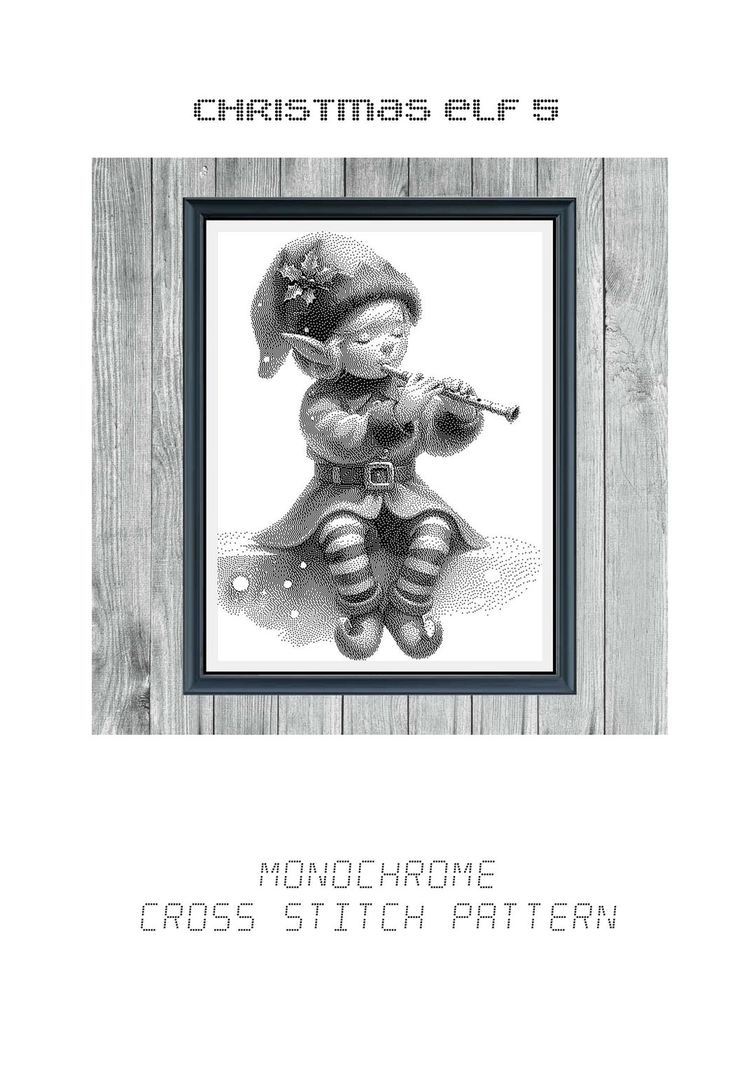 Christmas Elf 5 - One Color Cross Stitch PDF - Craft Stunning Artwork ...