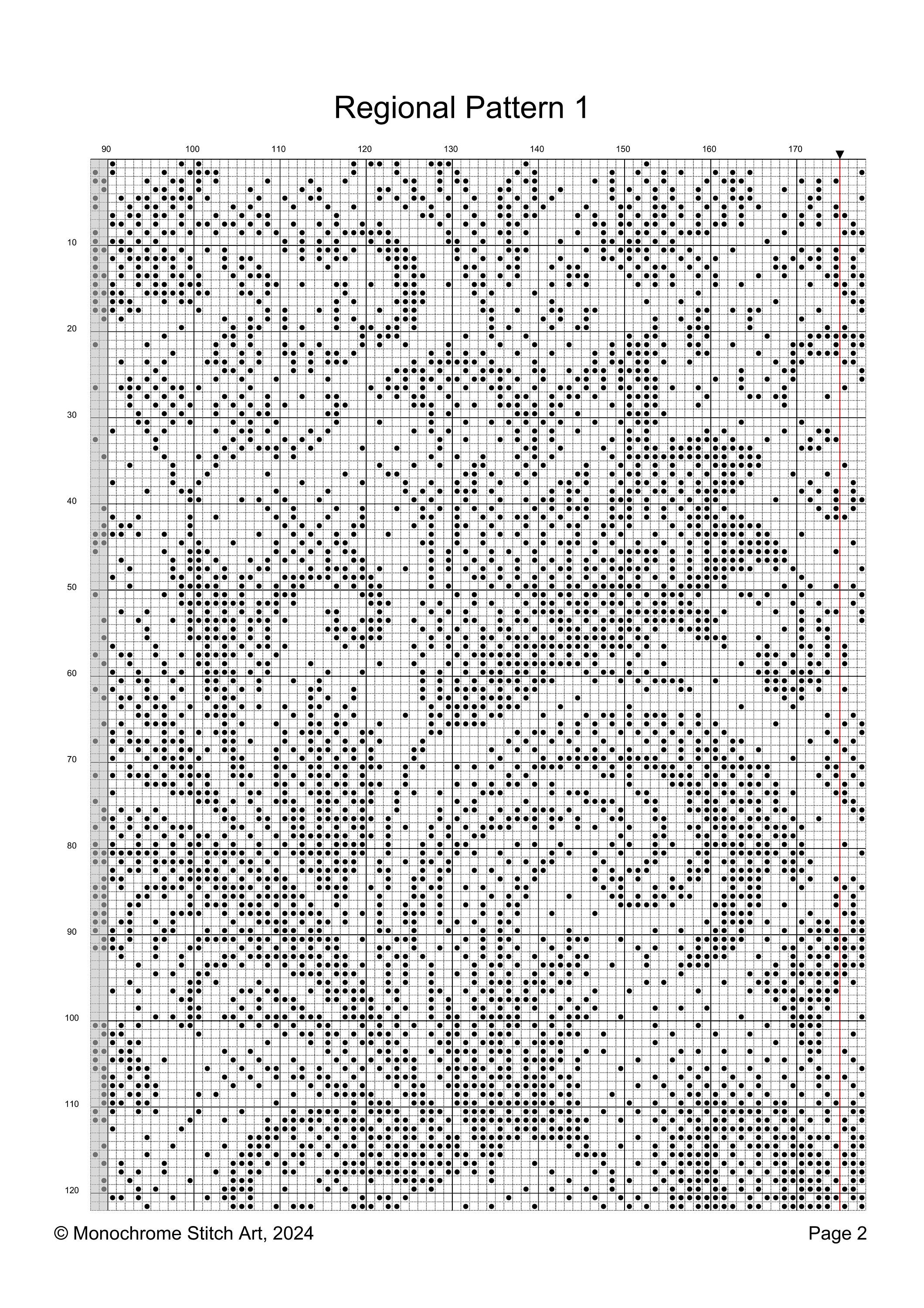 Regional Pattern 1 - Monochrome Cross Stitch Pattern - Digital PDF File ...
